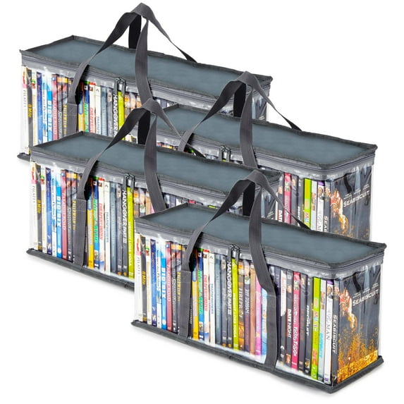 Stock Your Home DVD Storage Bags (Set of 4) Media Organizer Bag for ...