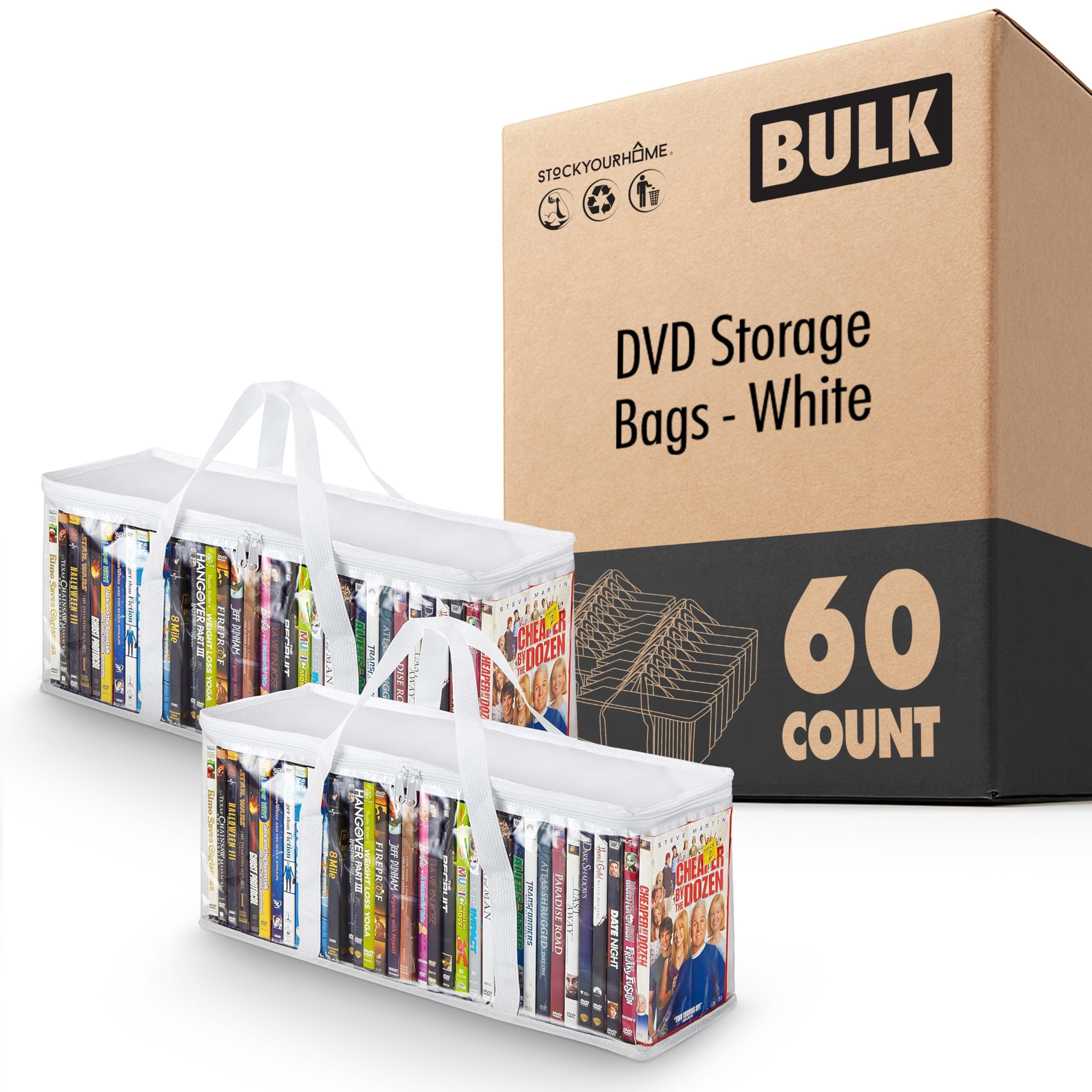 Stock Your Home DVD Storage Bags (Set of 60) Media Organizer Bag for ...