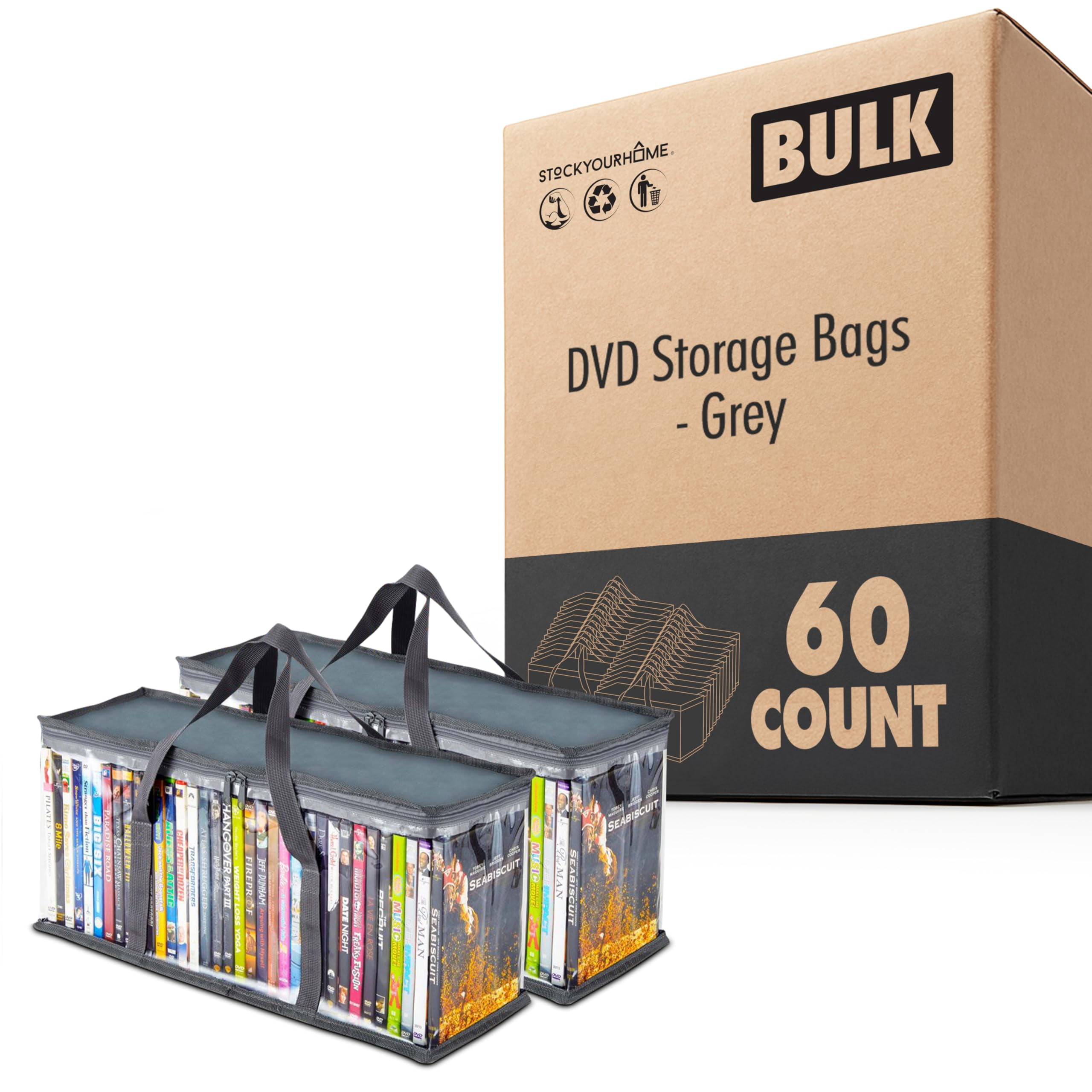 Stock Your Home DVD Storage Bags (Set of 60) Media Organizer Bag for ...