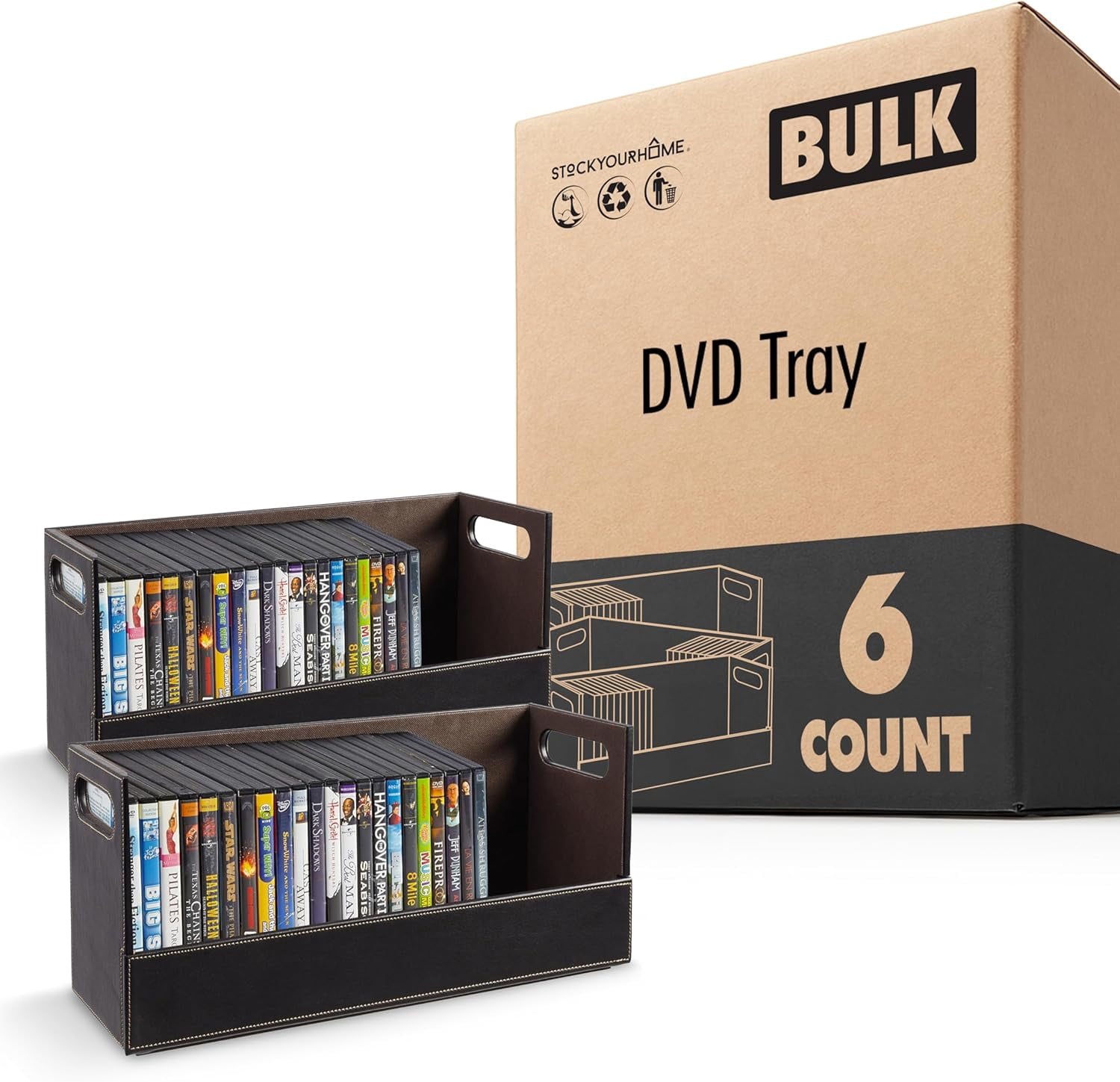 Stock Your Home DVD Storage Box, Movie Shelf Organizer for Blu-Ray ...