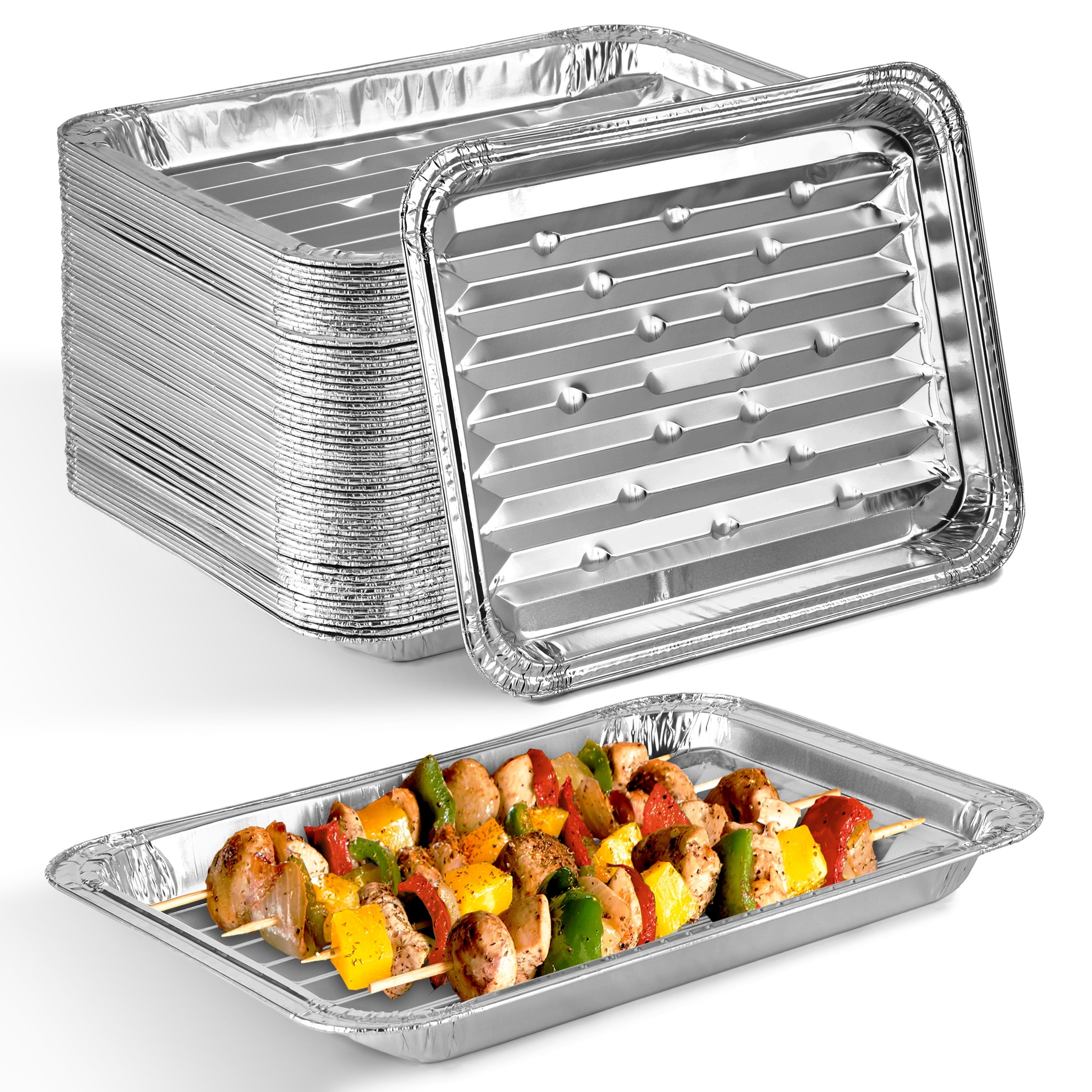 Stock Your Home Disposable Aluminum Foil Broiler Pan for Oven and Grill ...