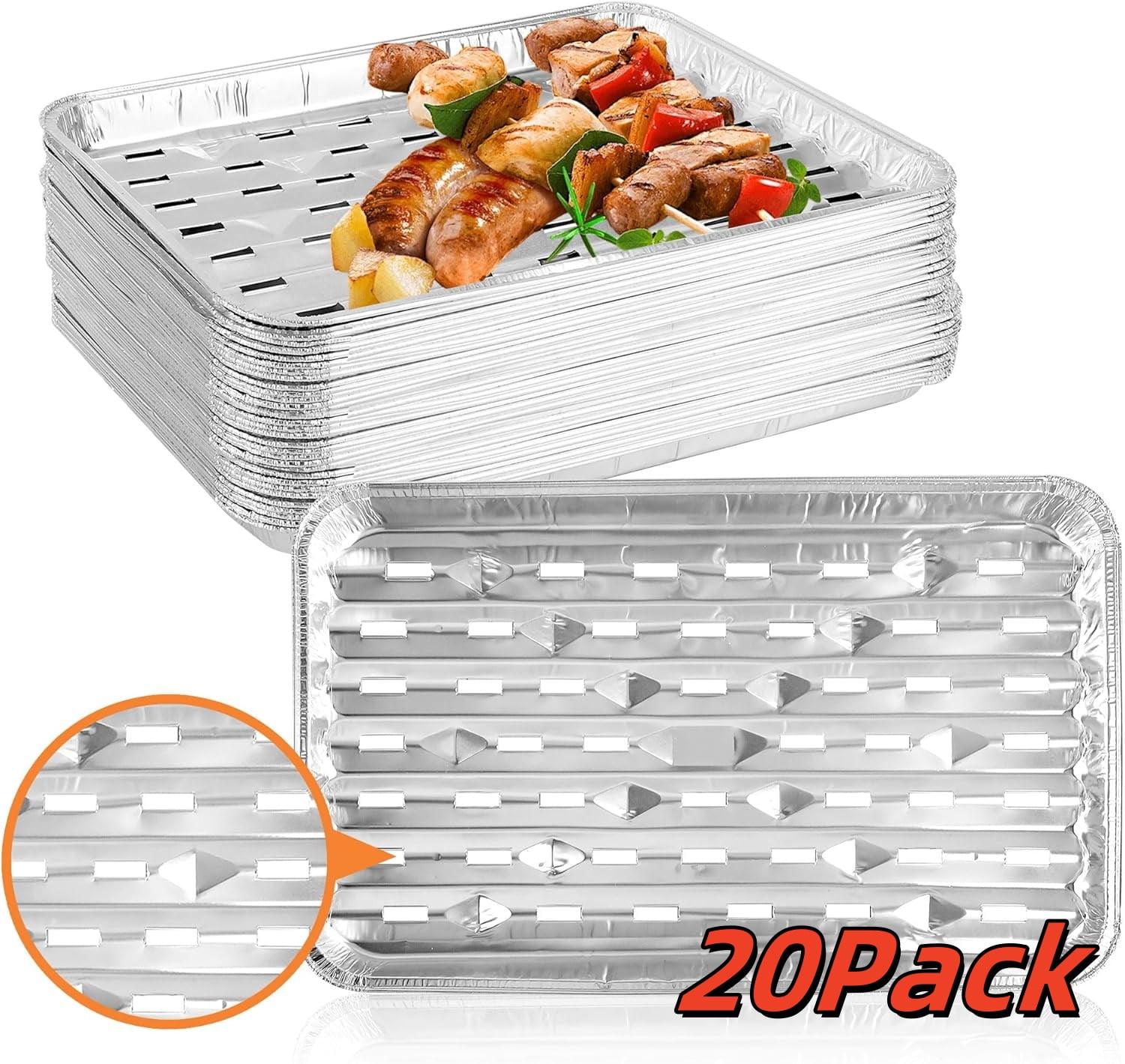 Stock Your Home Disposable Tin Foil Broiler Pan (20 Pack) for Oven ...