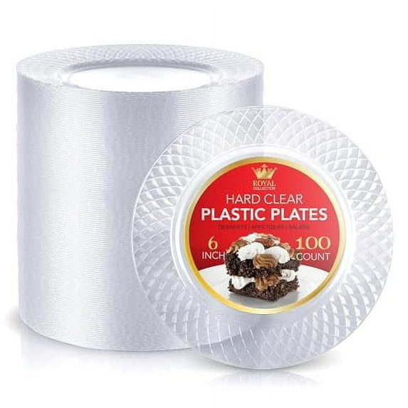 Stock Your Home Premium Clear Plastic Dessert Plates, 6" Inch Appetizer ...