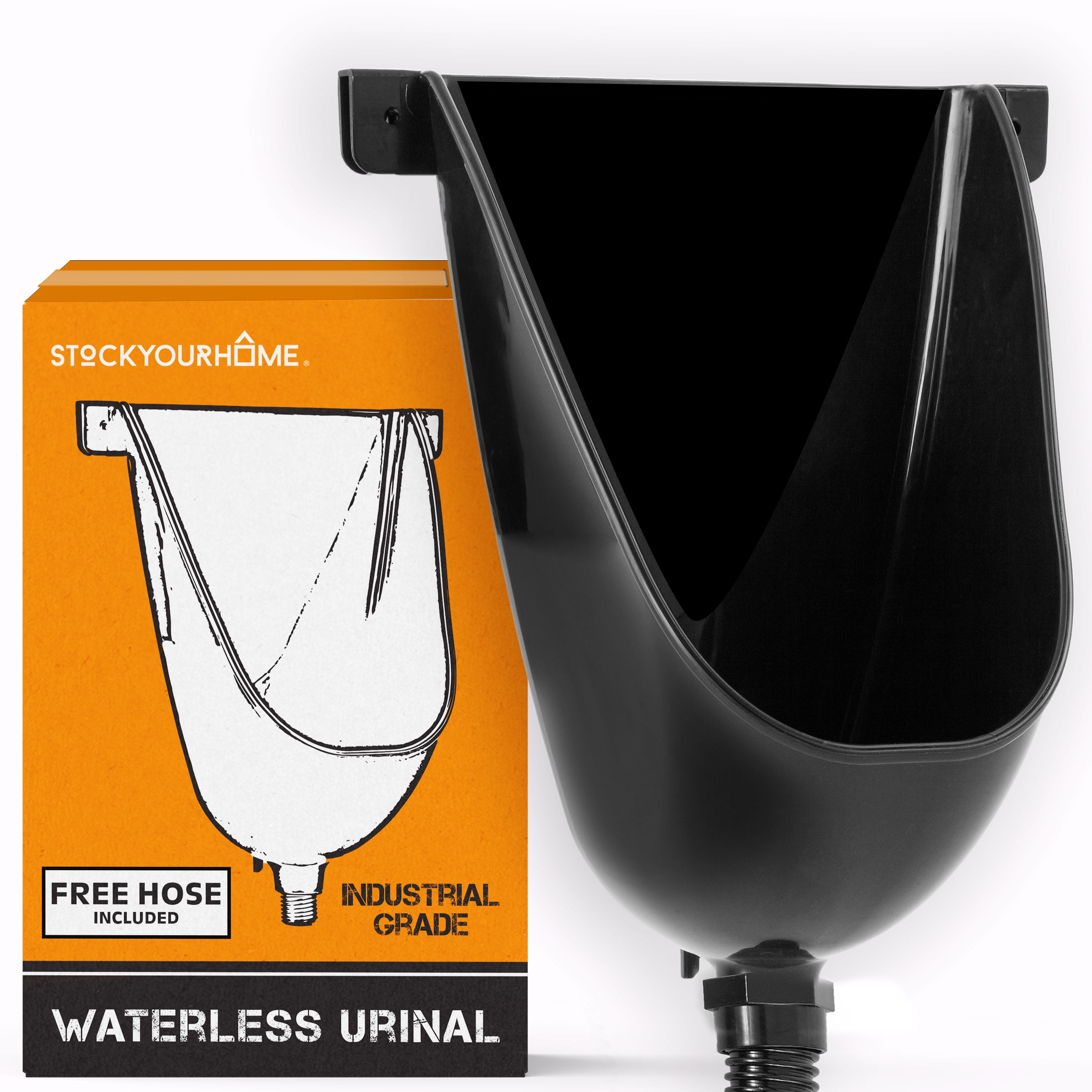 Stock Your Home Waterless Urinal for Men, Black Plastic Urinals with ...
