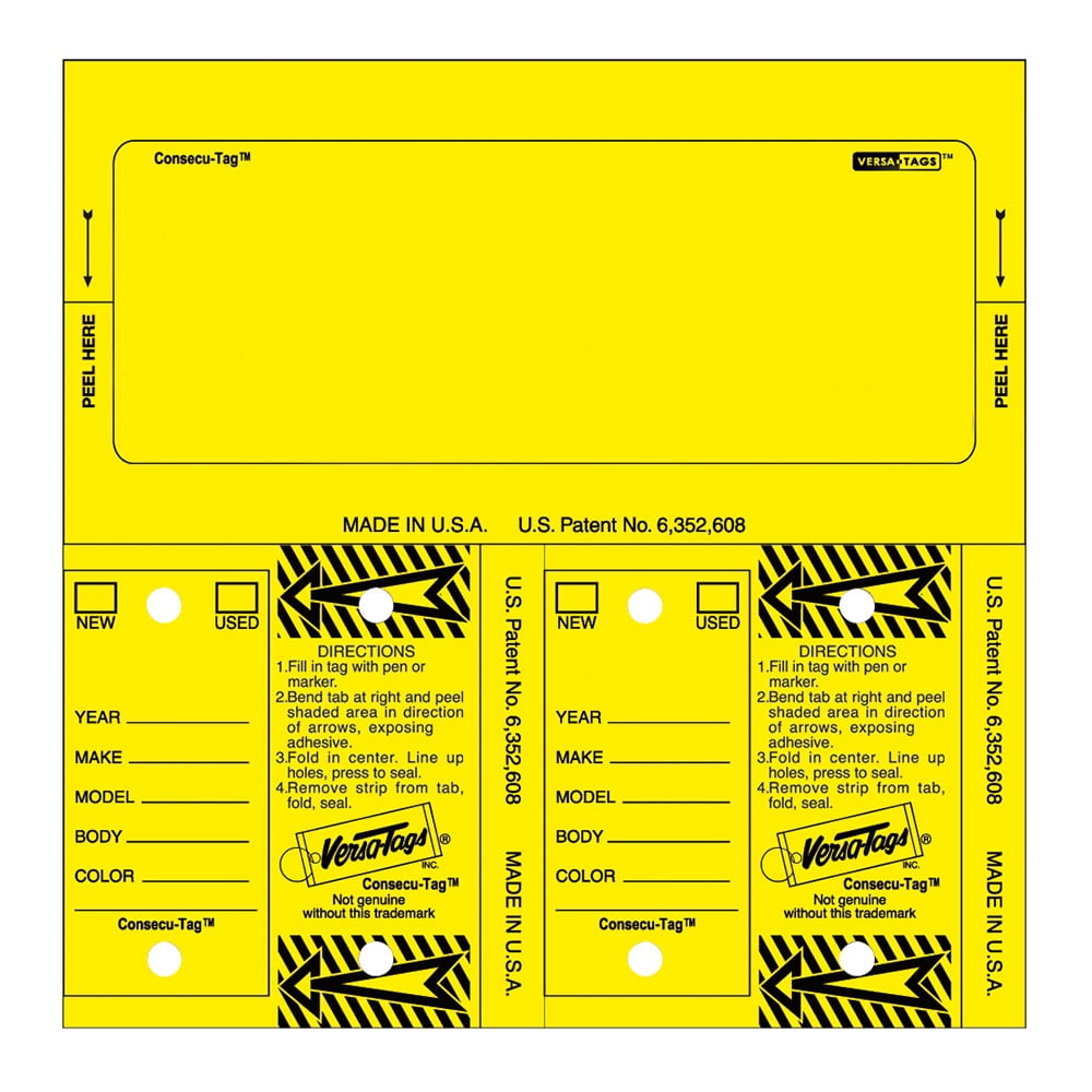 SSWBasics Stock Number Key Tag Set - Yellow - 125 Pack - Walmart.com