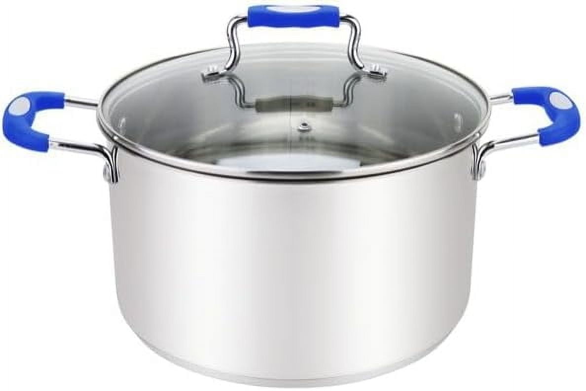 Stock Pot, 4 Quart Stainless Steel Pot, StockPot With Clear Glass Lid ...