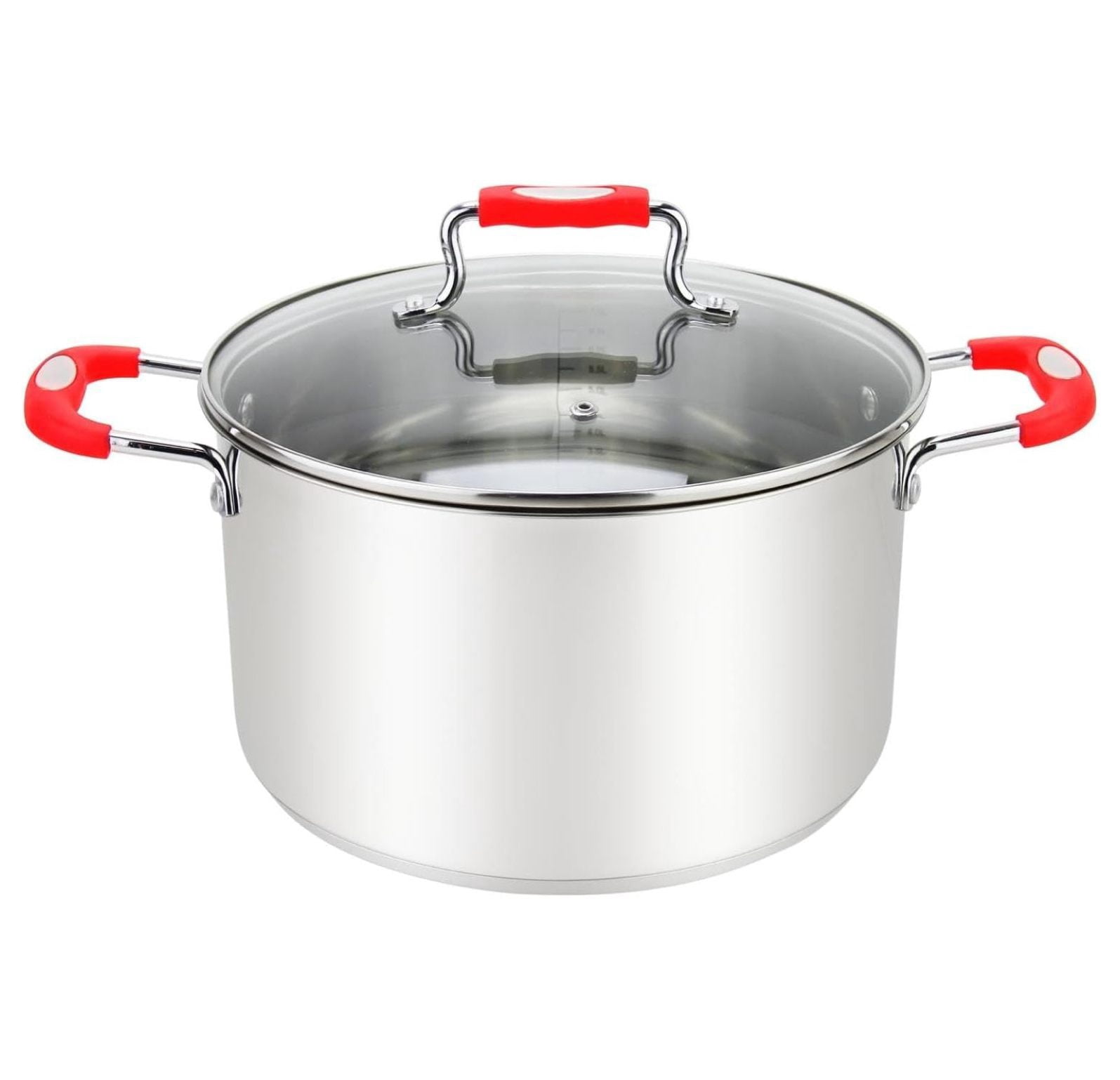 Stock Pot, 6 Quart Stainless Steel Pot, StockPot With Clear Glass Lid ...