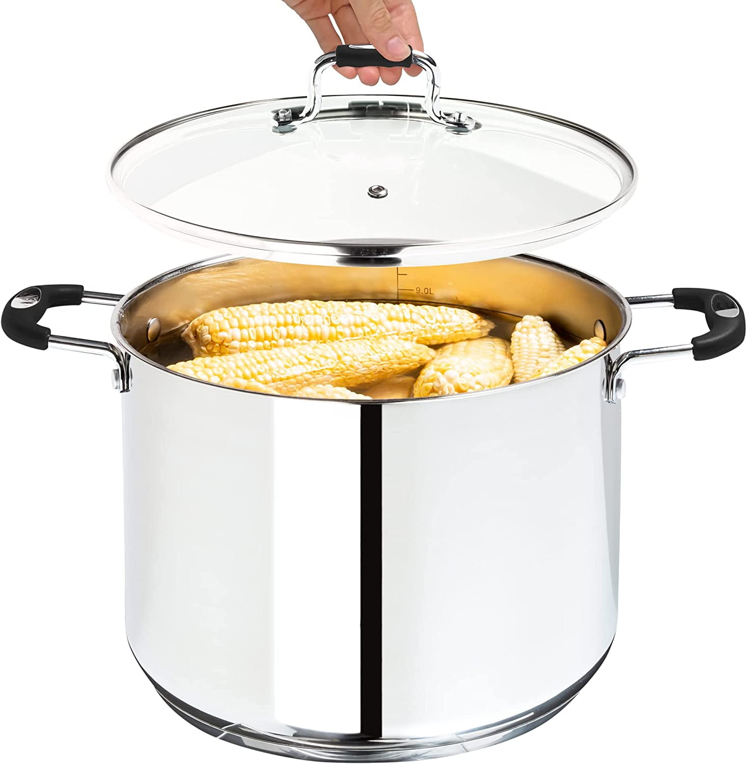 Stock Pot, Large Stainless Steel 11 Quart StockPot, Large Cooking Pot ...