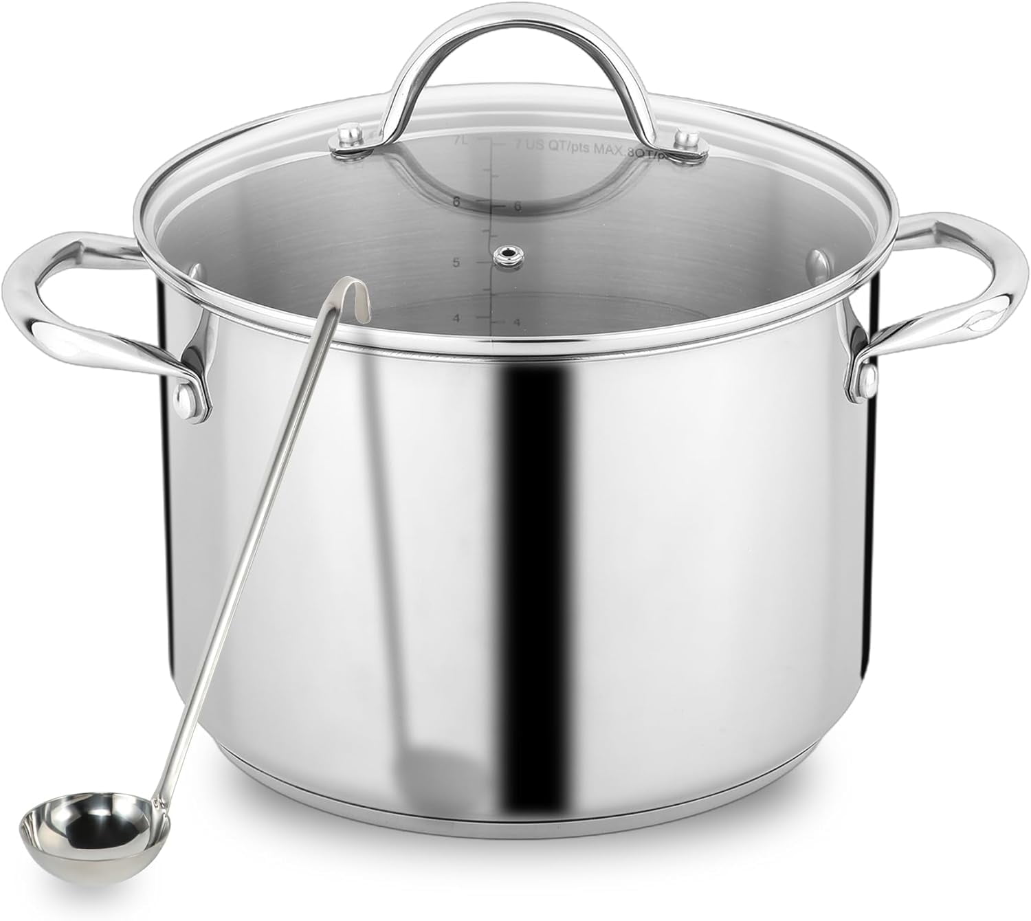 Stock Pot Stainless Steel for Cooking Riveted Handle, Heavy Duty Vessel ...