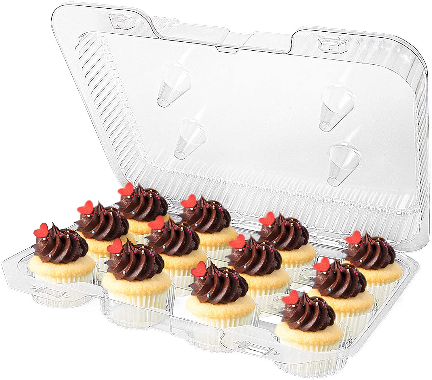 Individual Plastic Cupcake Containers (50 Count) Single Stackable with ...
