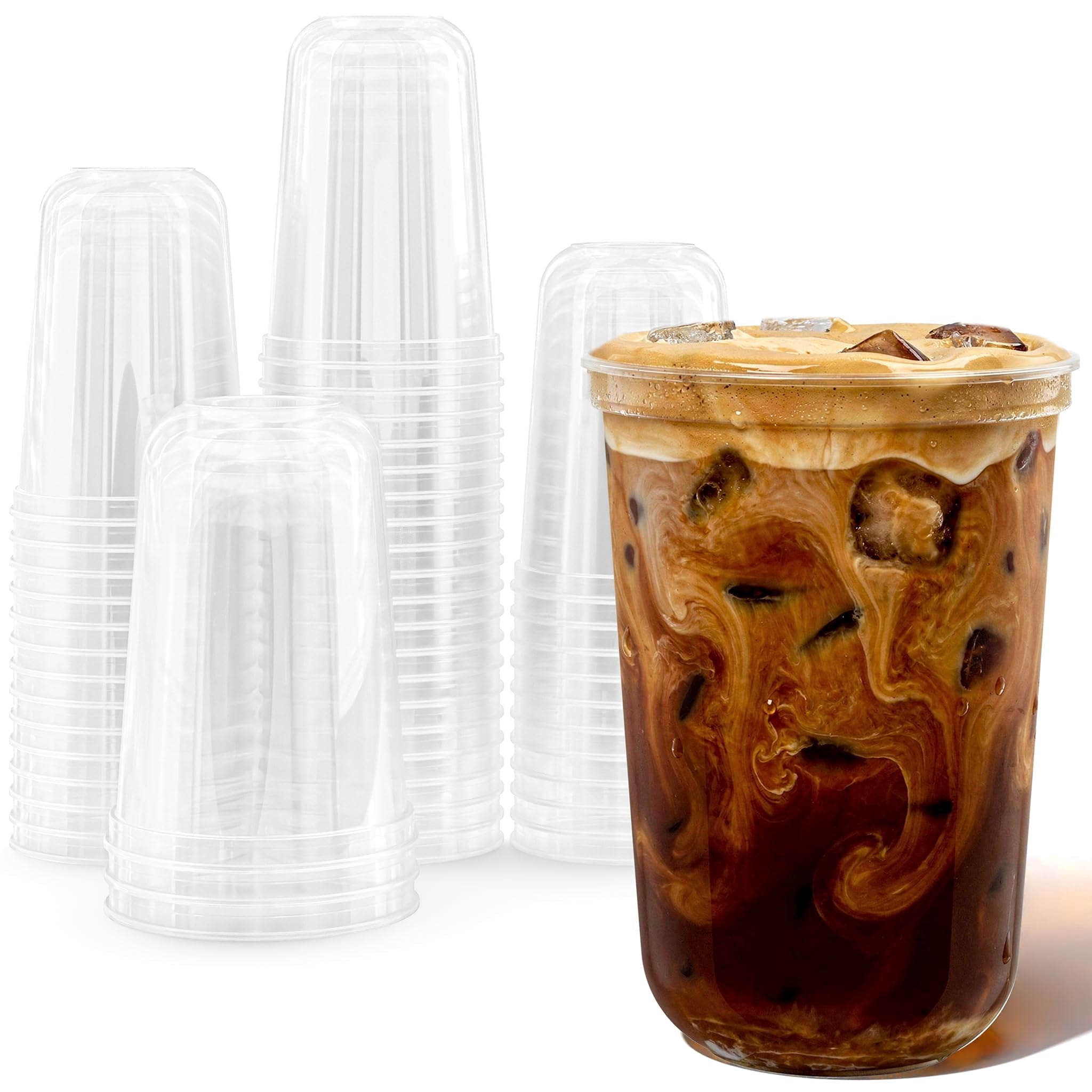 Stock Your Home 16 oz Clear PLA Cold Cups (50 Pack), Disposable Cups ...