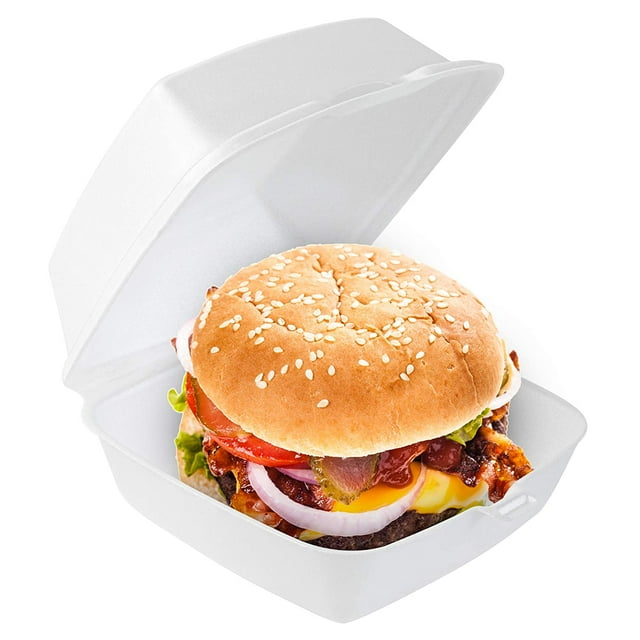 6x6 Clamshell Takeout Box (50 Count) Foam Food Containers by Stock Your ...
