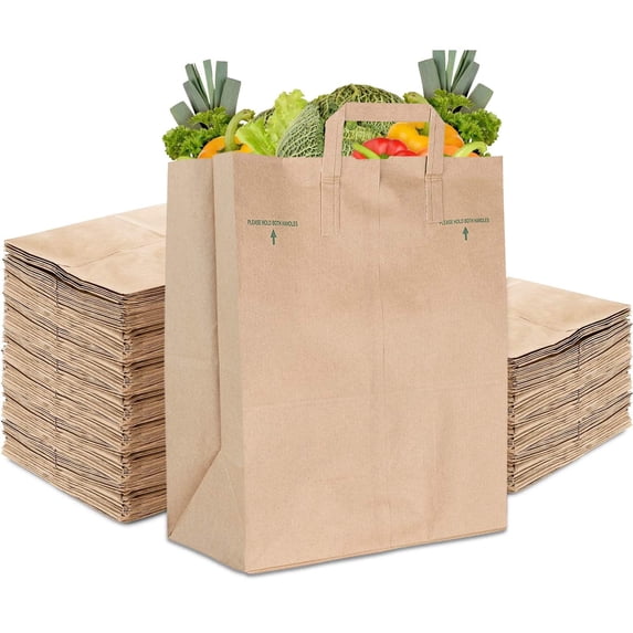 Stock Your Home, Kraft Brown Paper Bags, 70 Lb, 50 ct - Walmart.com