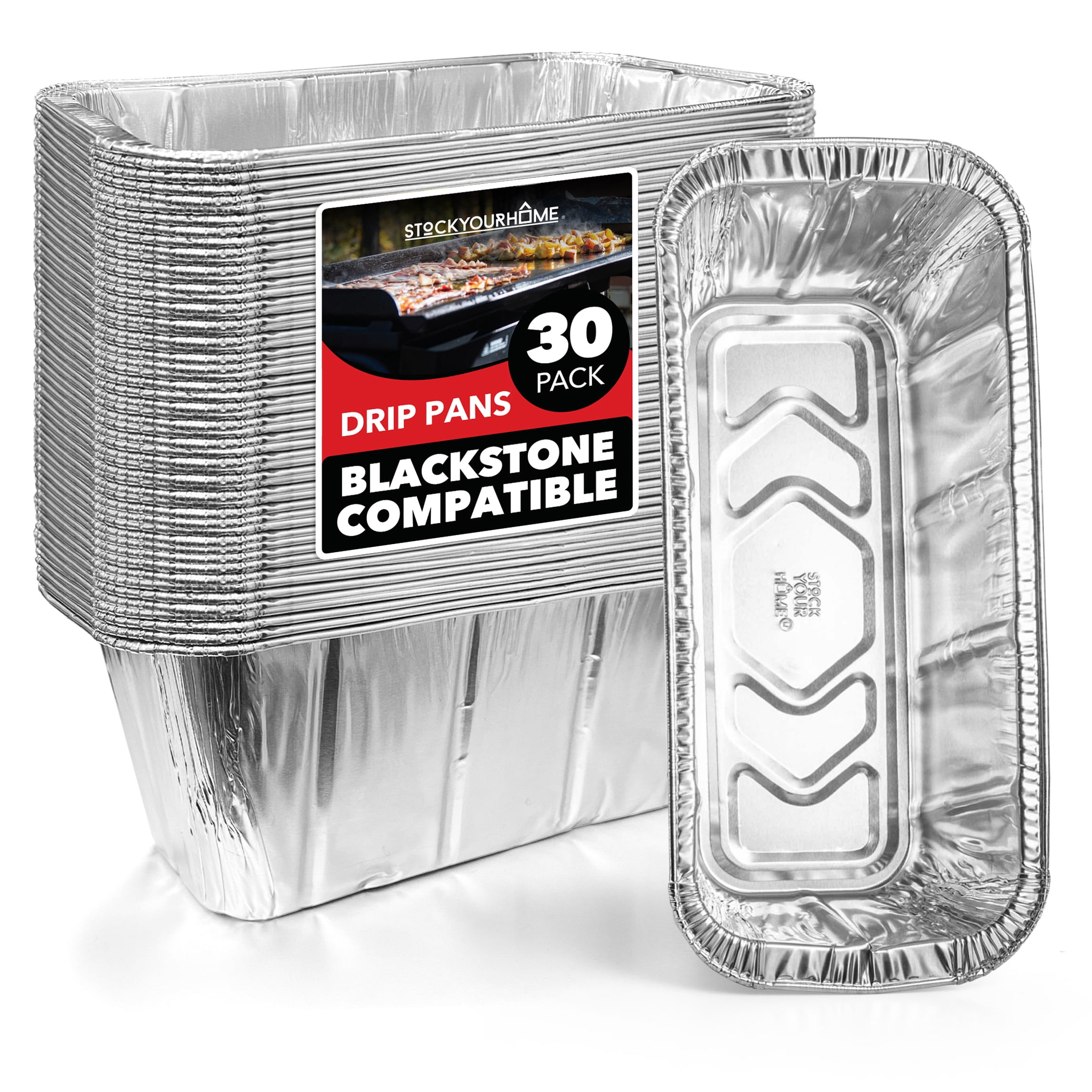 Foil Grill Drip Pan (30 Pack) - Compatible with Blackstone's BBQ ...