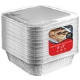 8x8 Aluminum Foil Pans with Lids (20 Pack) - Disposable Containers for ...