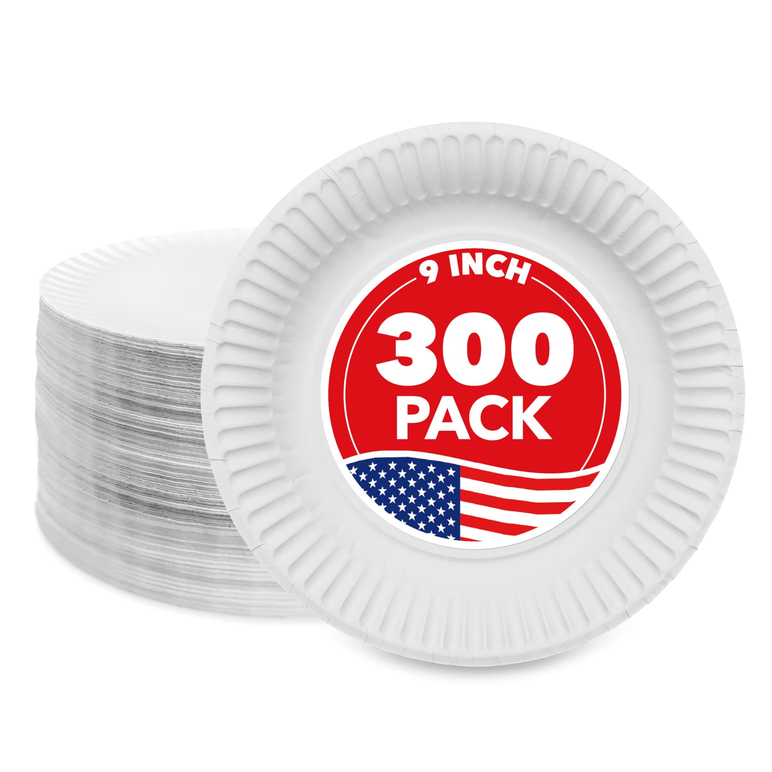 Stock Your Home 9-Inch DEF29 Paper Plates Uncoated, Everyday Disposable ...