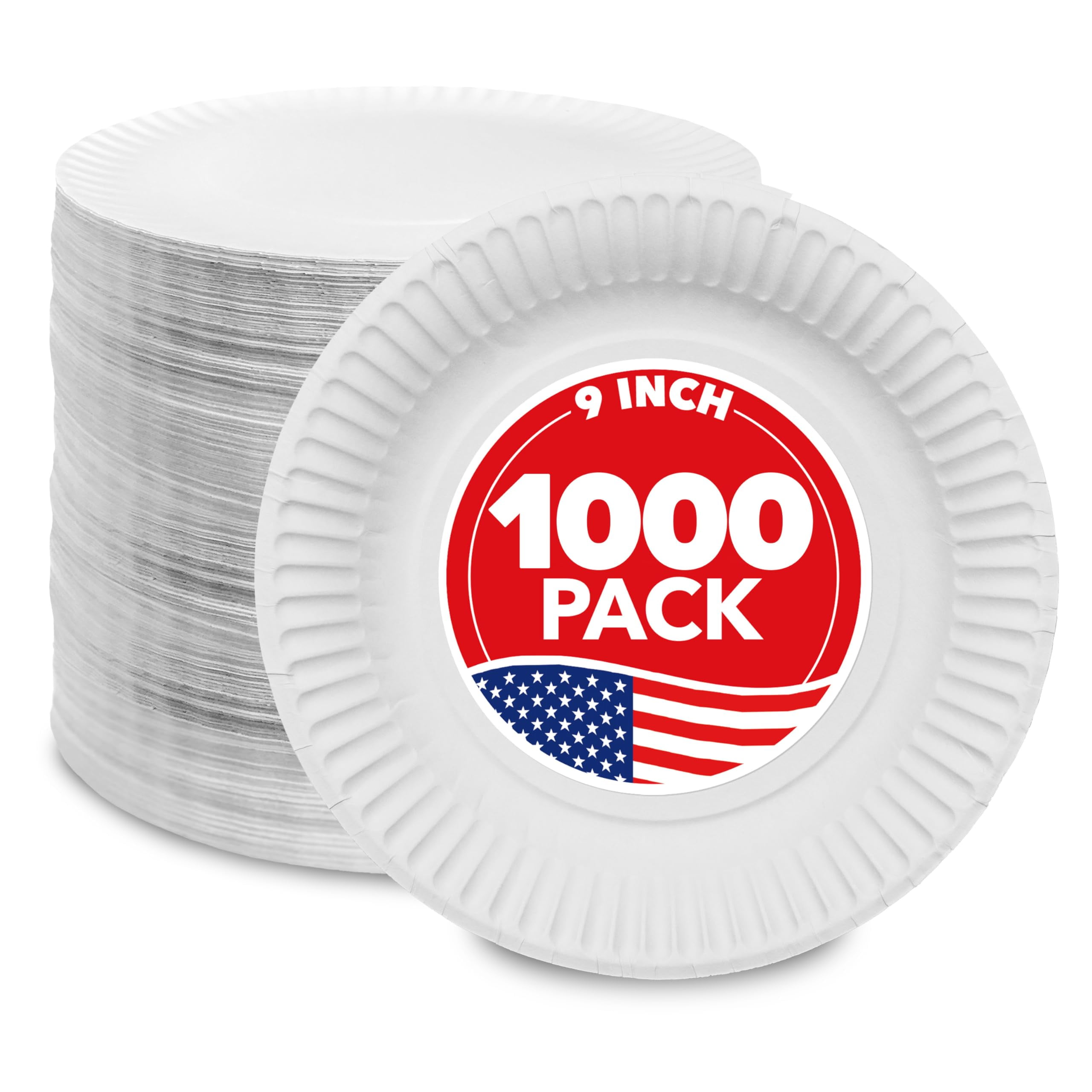 Stock Your Home 9-Inch Paper Plates Uncoated, Everyday Disposable ...