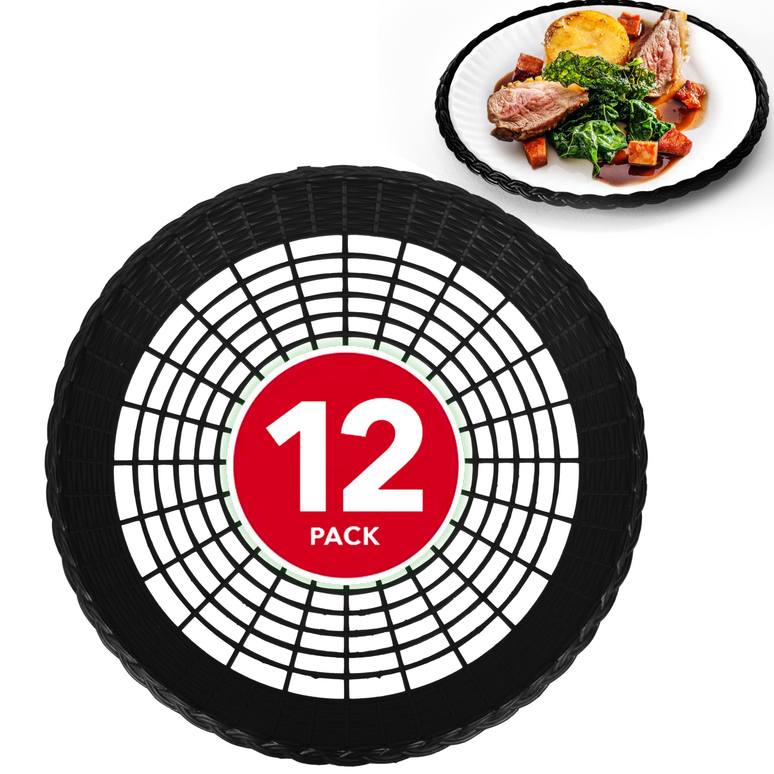 Stock Your Home 9‚Äù Black Paper Plate Holder, Heavy Duty, Reusable, 12 ...