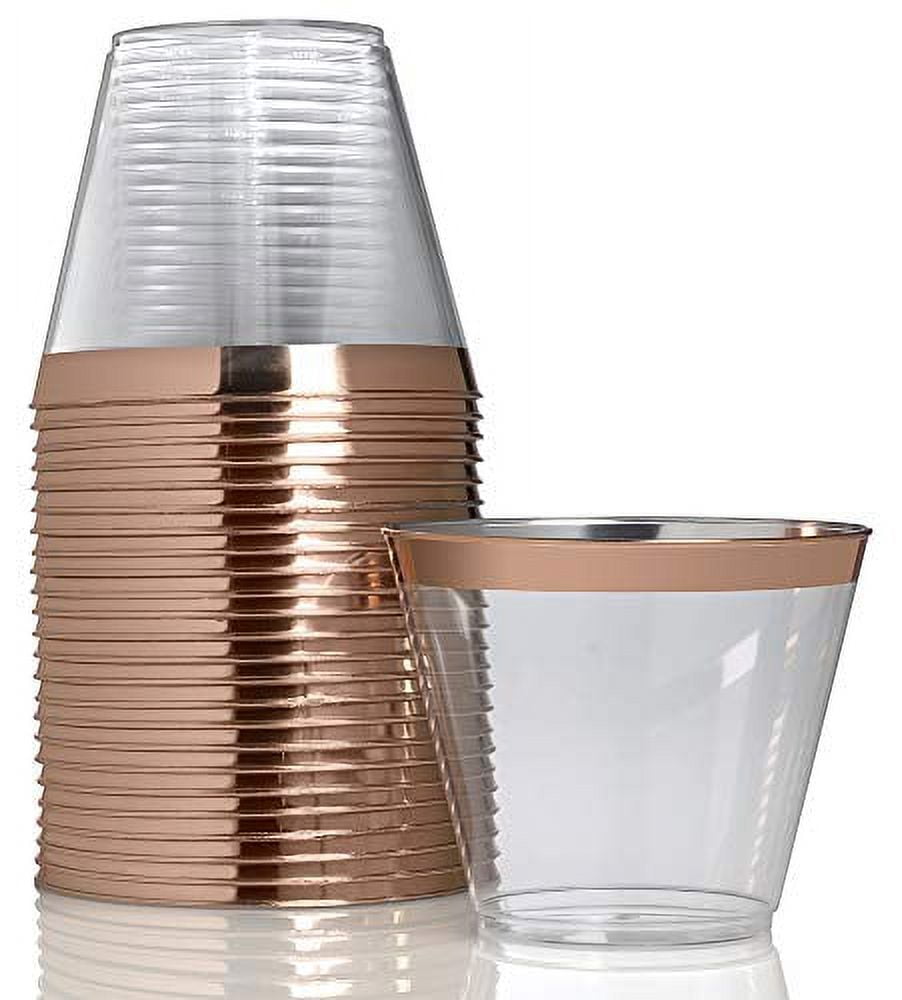 Stock Your Home 9 oz Hard Plastic Party Cup Old Fashioned Tumblers 100 ...