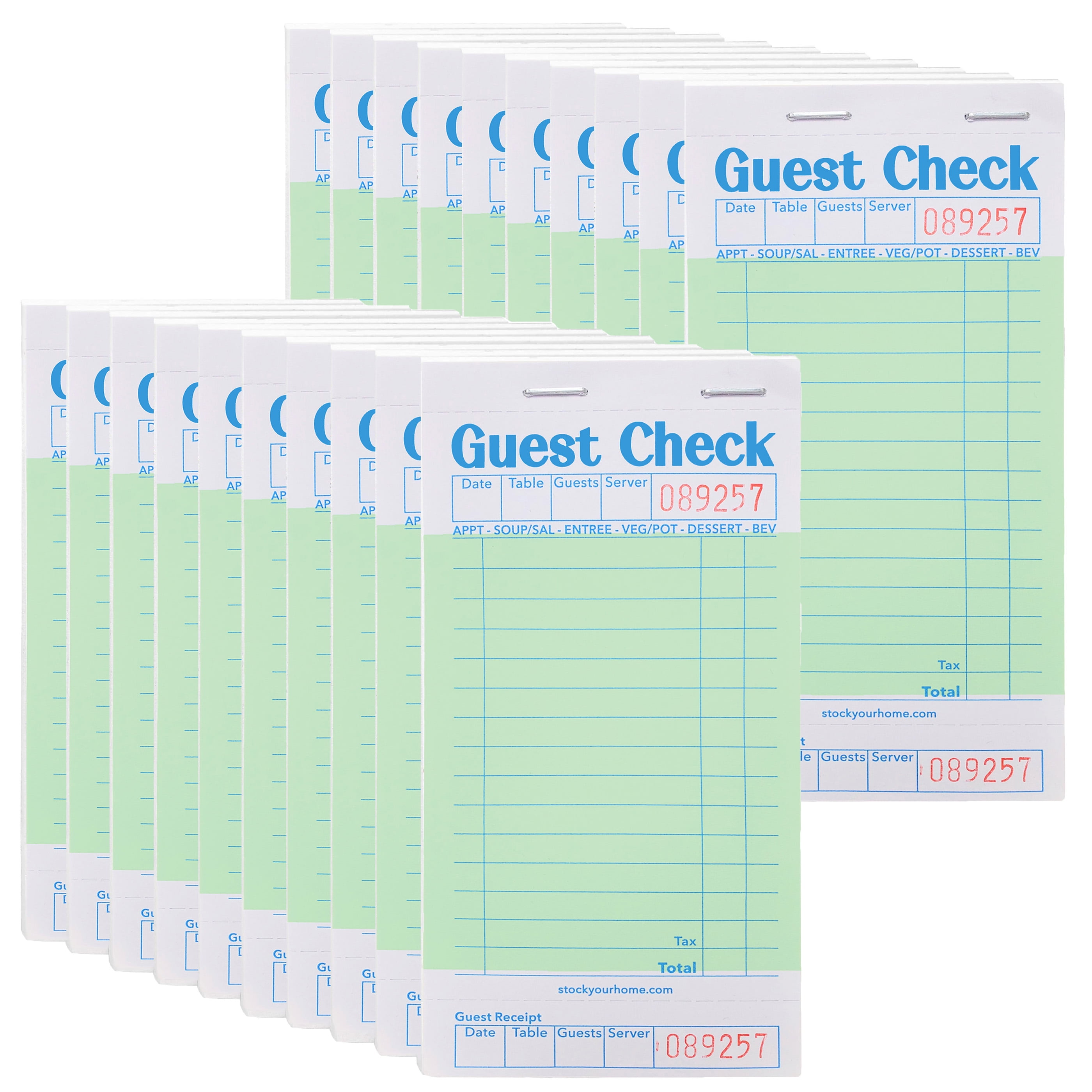 Stock Your Home Guest Check Book (20 Books) 3.5" x 6.75" Server ...
