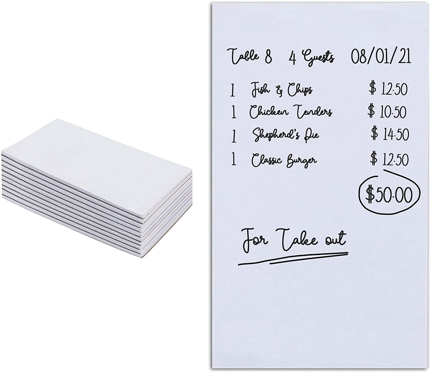 Stock Your Home Guest Check Book, 4"in x 6"in, White, 100 Sheets, Count ...