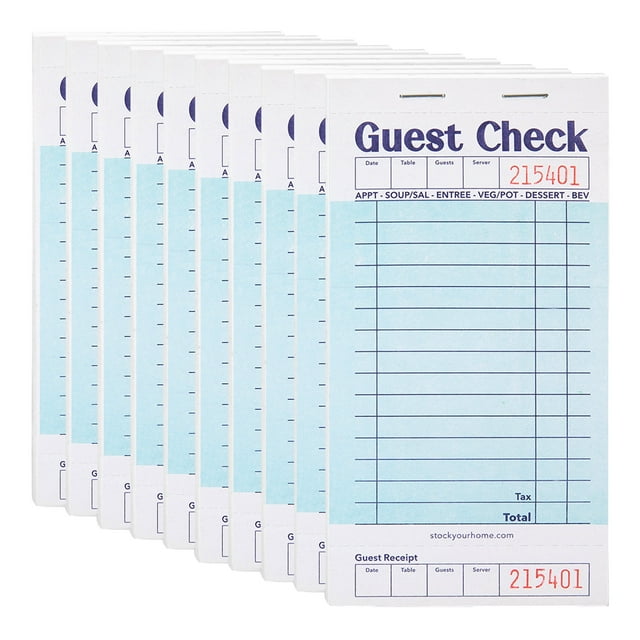 Stock Your Home 10 Pack Restaurant Guest Check Pads - Server Notepads ...