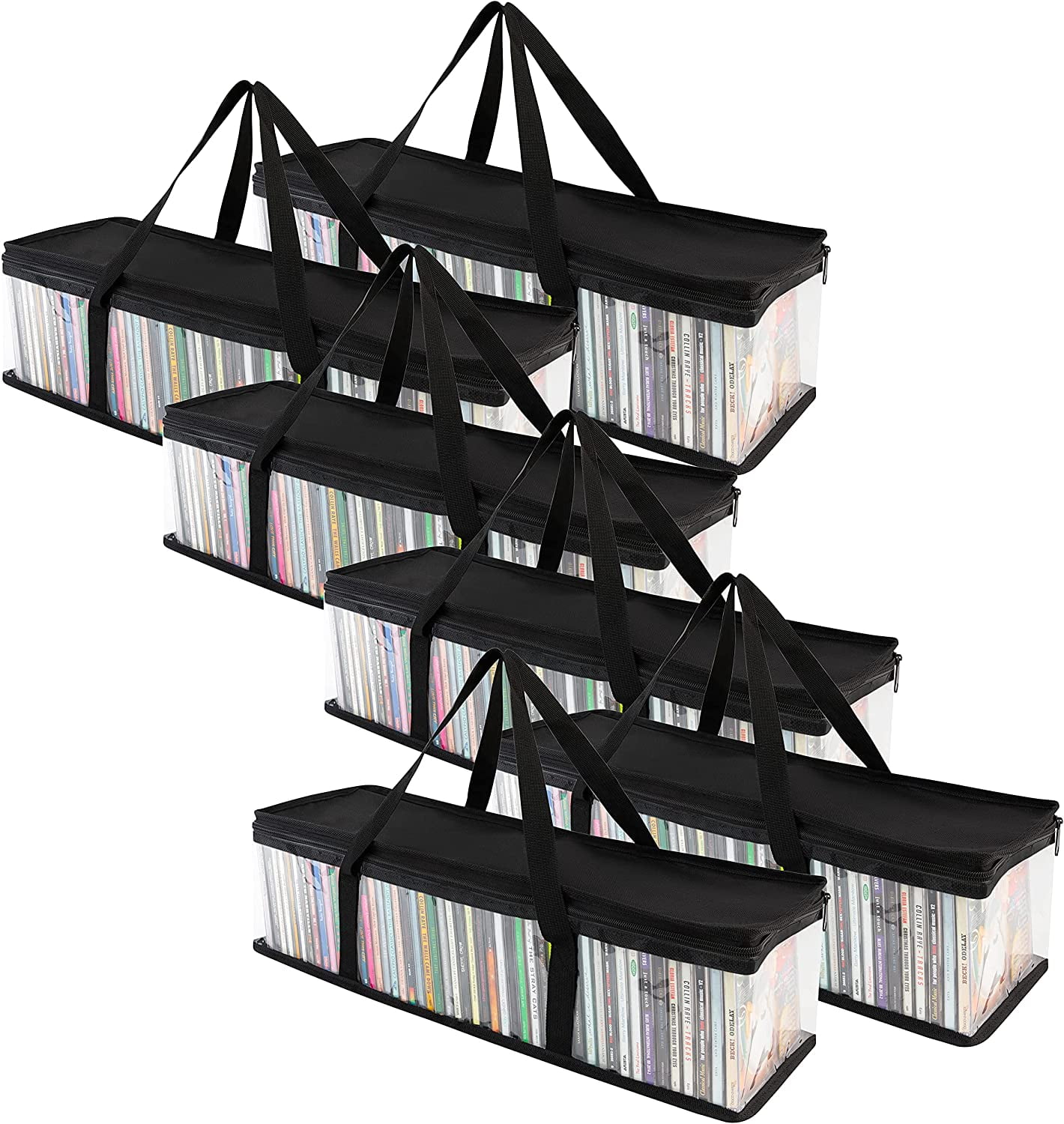 6-Pack CD/Disc Organizer Carrier - Transparent PVC -Water Resistant ...