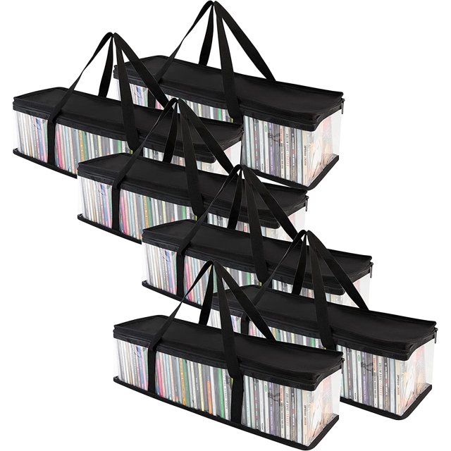 6-Pack CD/Disc Organizer Carrier - Transparent PVC -Water Resistant ...