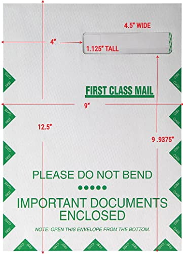 StockChecks CMS 1500 Claim Form Large Envelopes | 9" x 12 1/2" | Self ...