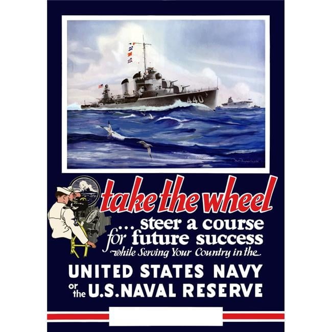 StockTrek Images Vintage World War II Navy Poster of U.S. Warships On ...