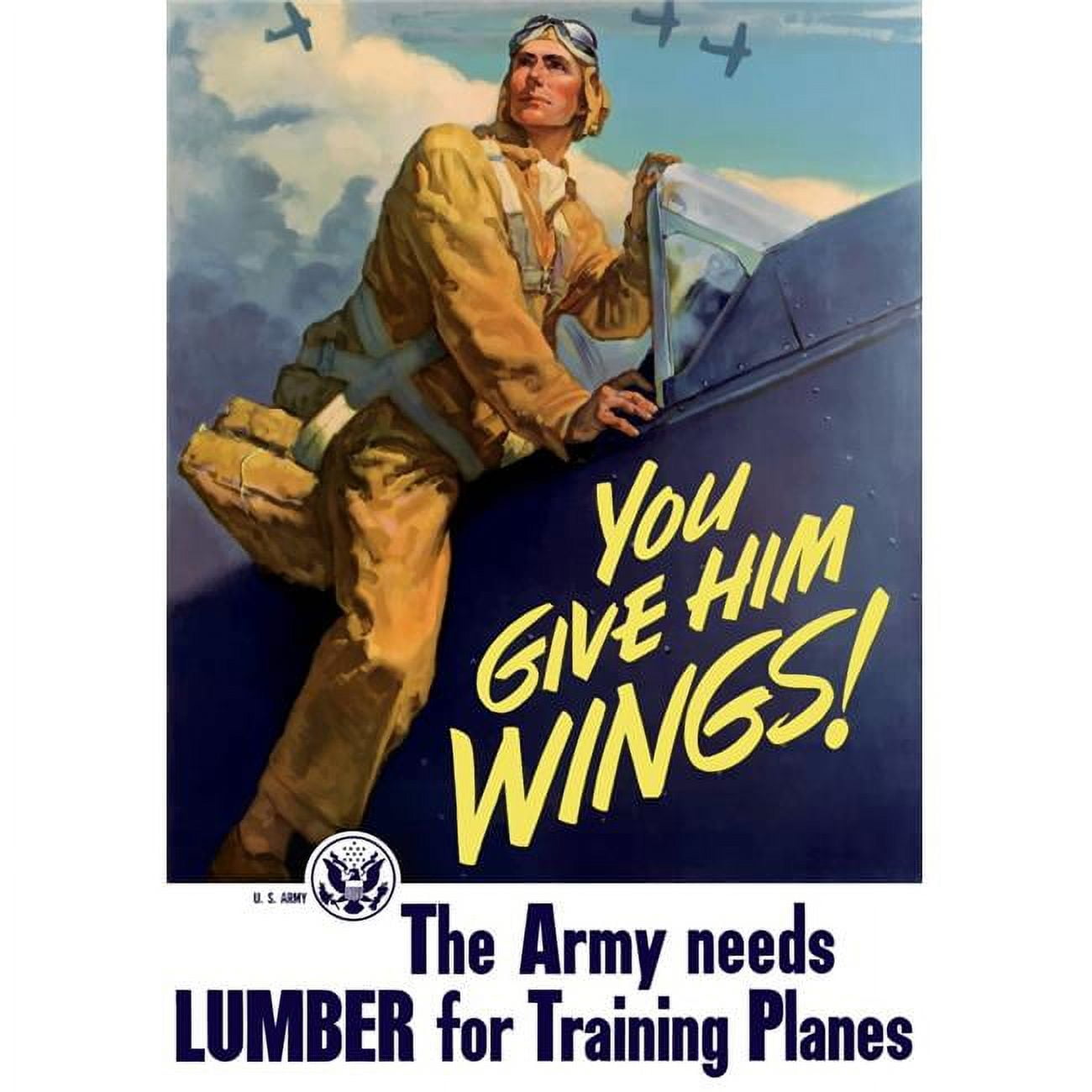 StockTrek Images Vintage World War II Poster of A Pilot Getting Into ...
