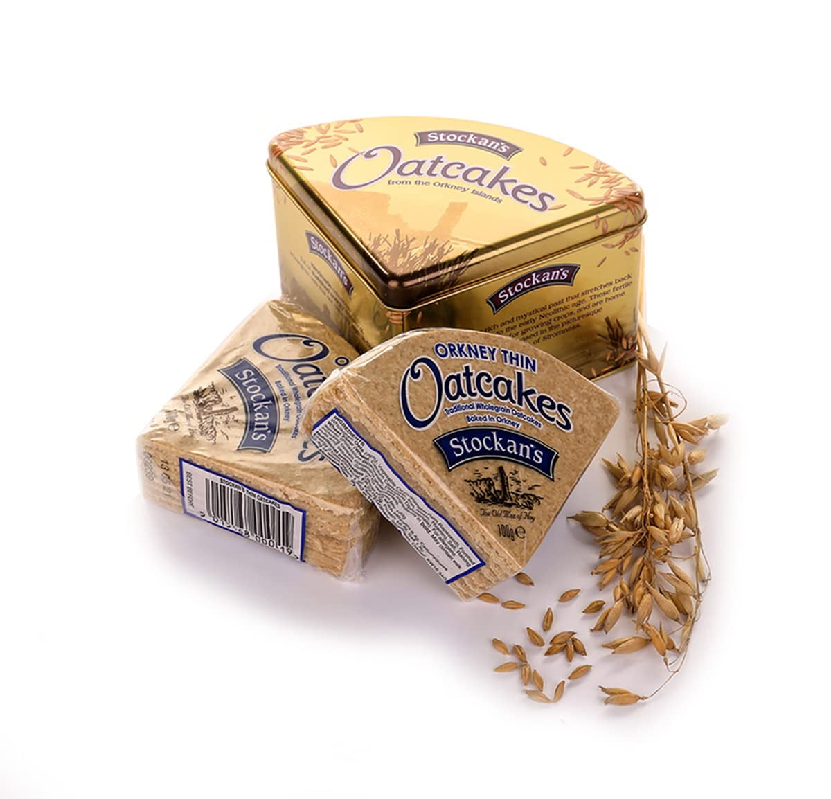 Stockan's Orkney Wholegrain Thin Oatcakes Gifting Tin - Traditional ...