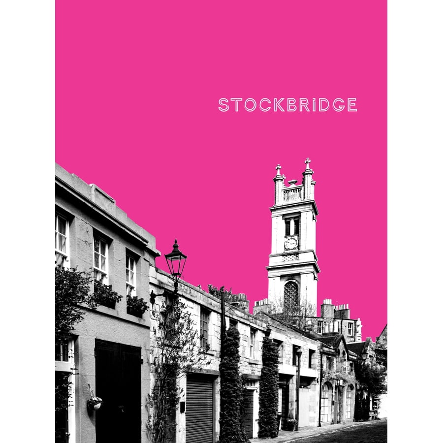 Stockbridge Edinburgh Scotland Landmark Pink Art Print - Walmart.com