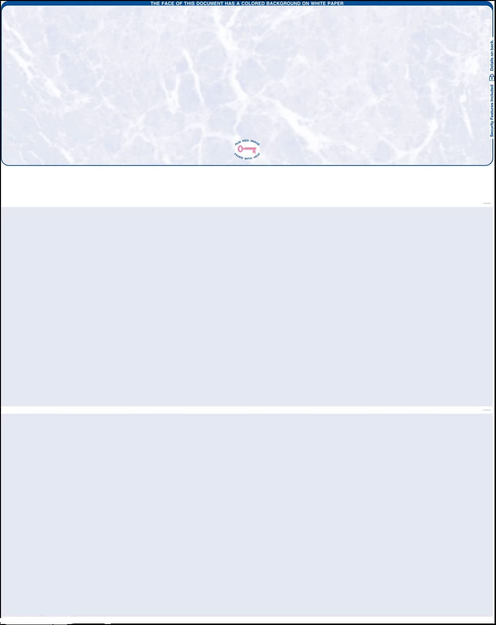 Stockchecks 1000 Top Blue Marble Blank Laser Checks - Walmart.com