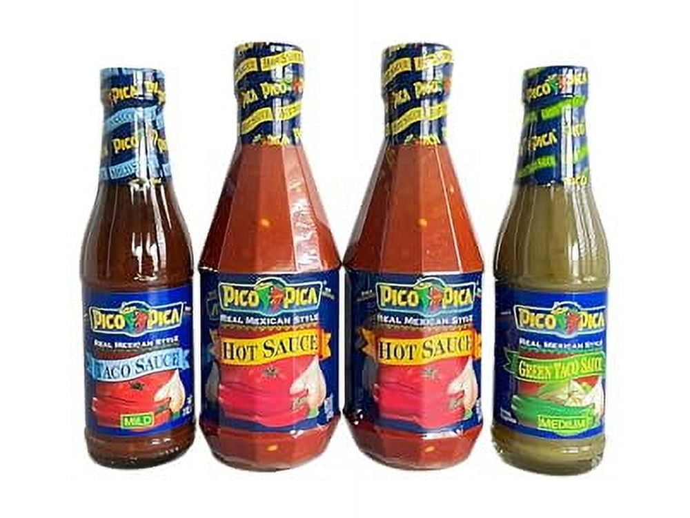 The Stocked Pantry Pico Pica Hot Sauce Lovers Variety Pack, (Pack of 4) Includes (2) Pico Pica ...