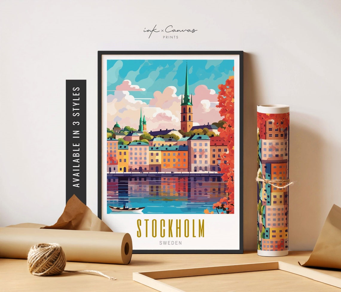 Stockholm Poster Sweden Wall Art Swedish Art Poster Stockholm Sweden ...