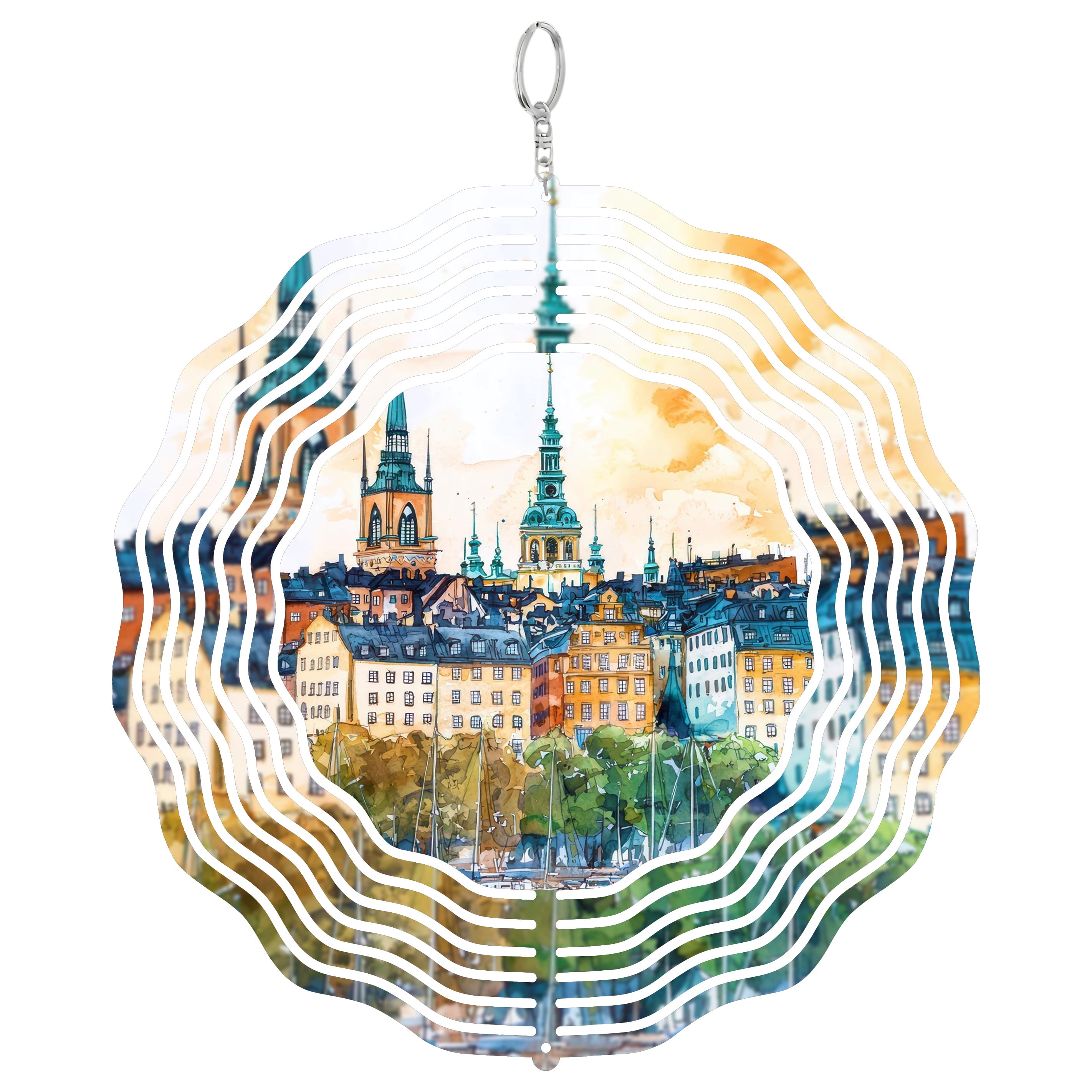 Stockholm Sweden Gamla Stan 3D Wind Spinner Stainless Steel Kinetic ...