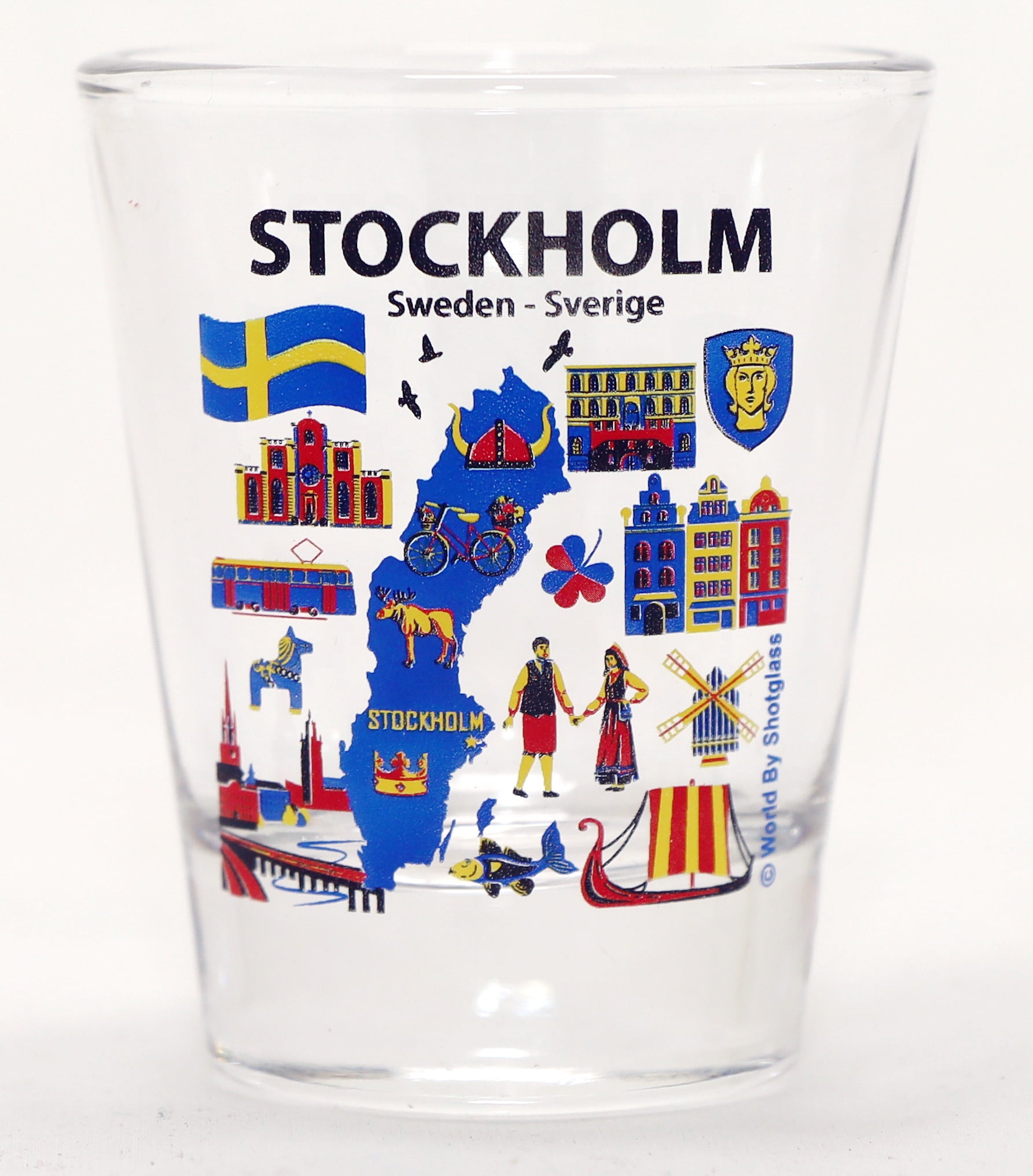Stockholm Sweden Landmarks and Icons Collage Shot Glass - Walmart.com