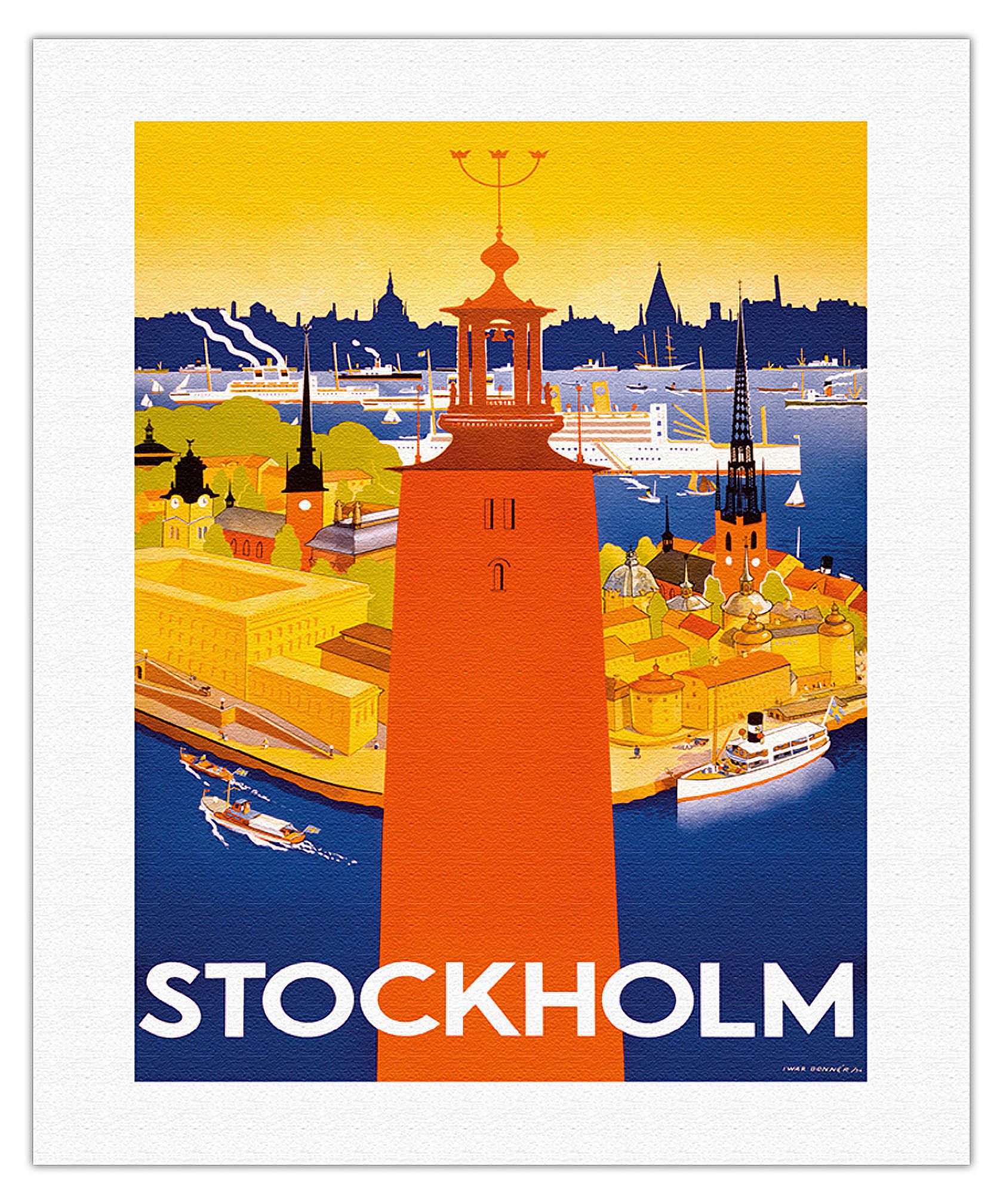 Stockholm - Sweden - Port of Stockholm and City Hall - Vintage Travel ...