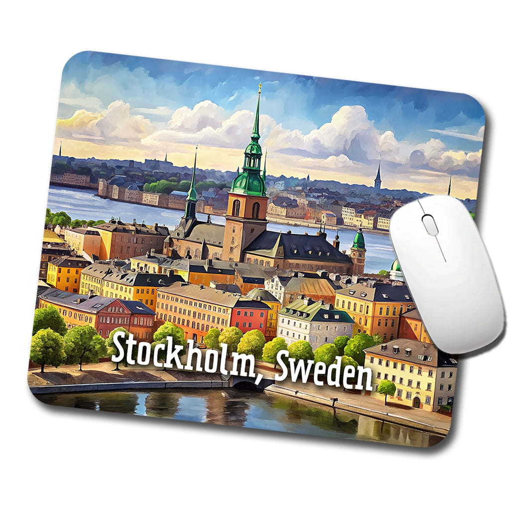 Stockholm, Sweden Travel City Country Stamp Mouse Pad Low Profile ...