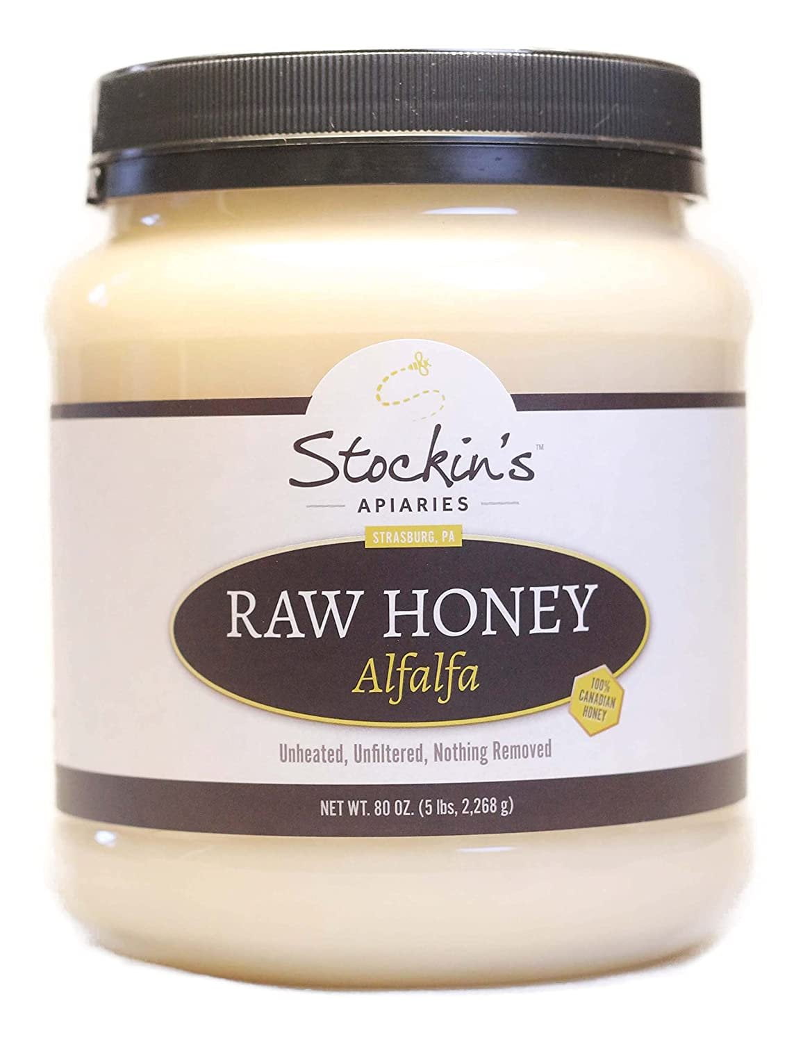 Stockin's Unheated and Unfiltered Raw Alfalfa Honey, 5 Lb. Container ...