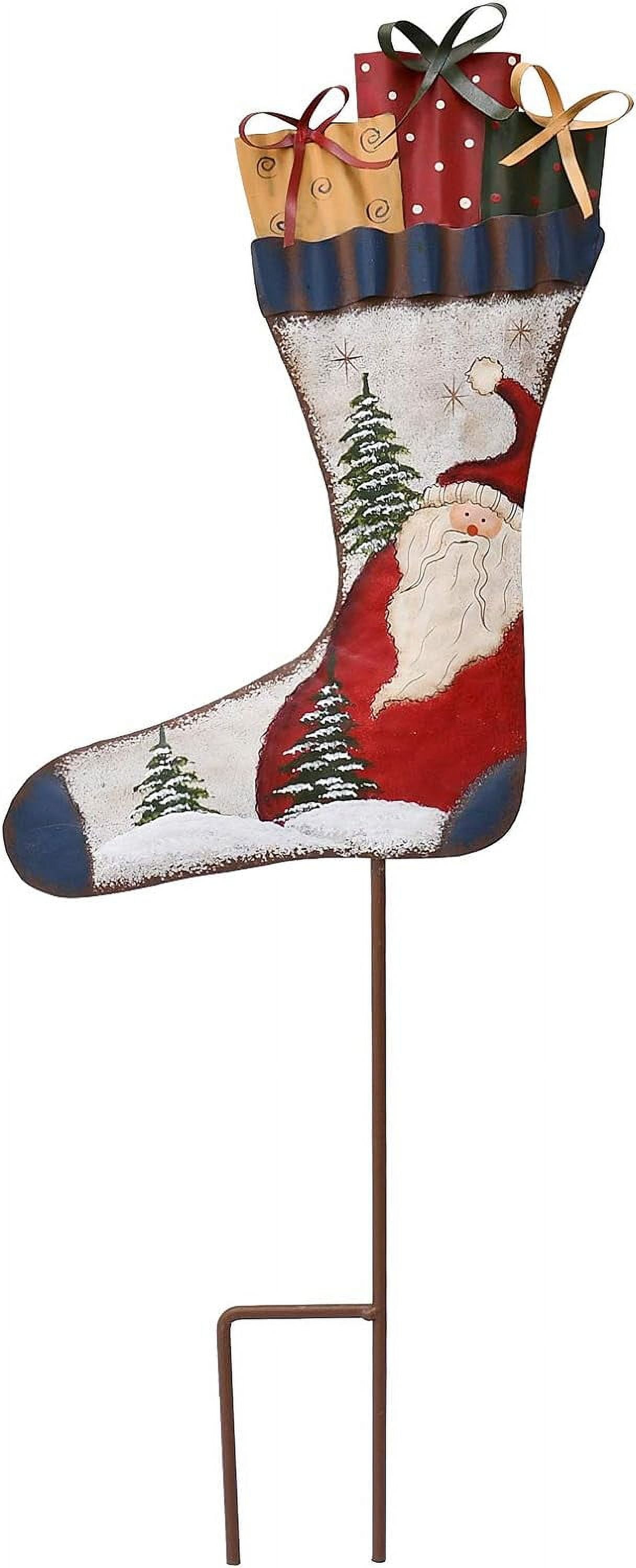 Stocking Christmas Garden Stake Hand Painted Stocking Sign with Stake ...