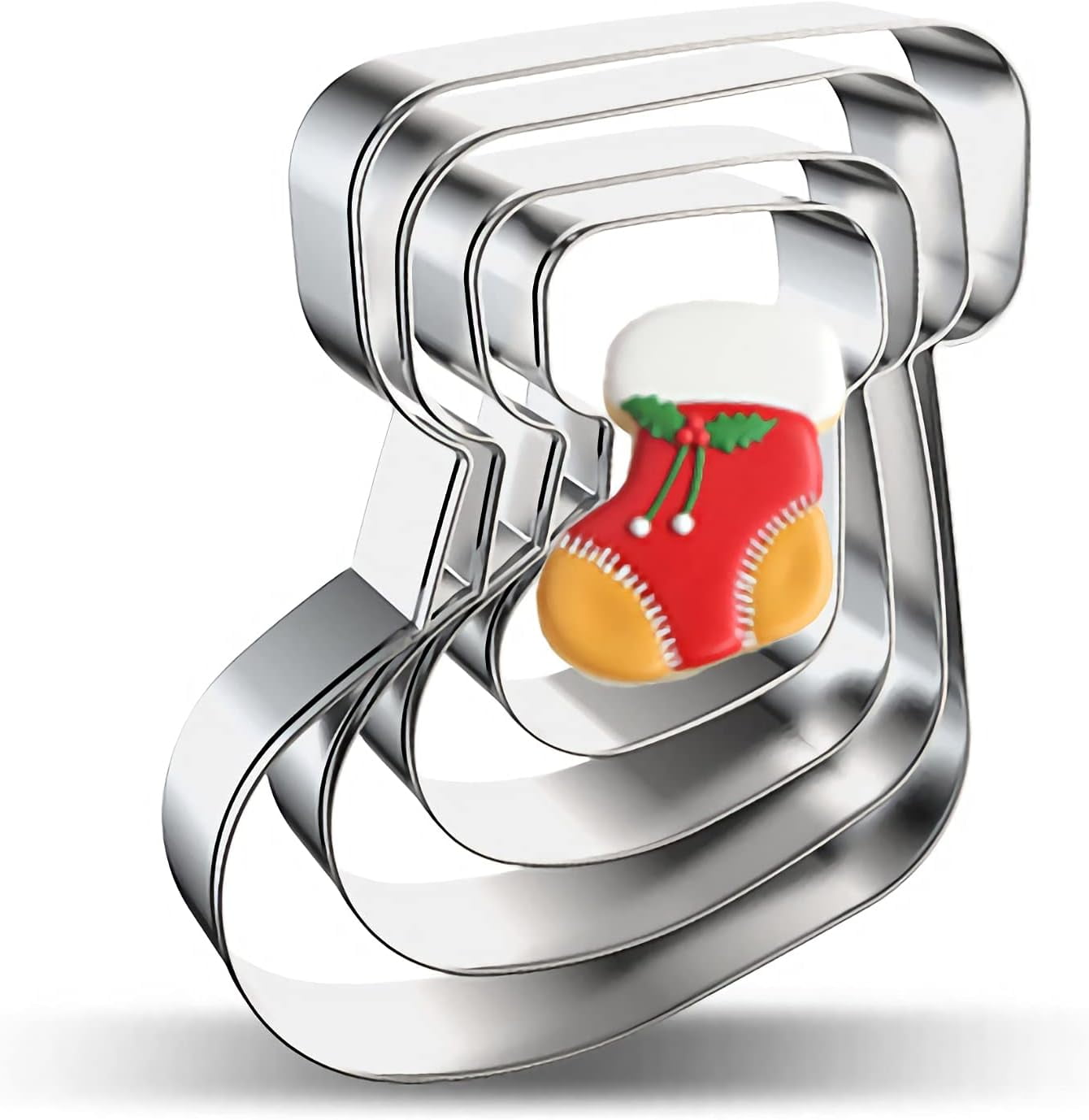 Stocking Cookie Cutter Set - 4 Pieces Christmas Winter Socks Cookie ...