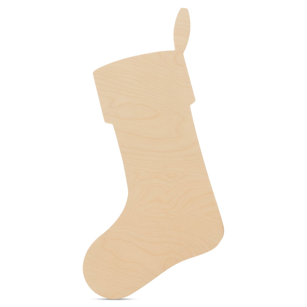 Stocking Cutout 18-inch x 8-inch, Pack of 3 Unpainted Wood Cutouts for ...