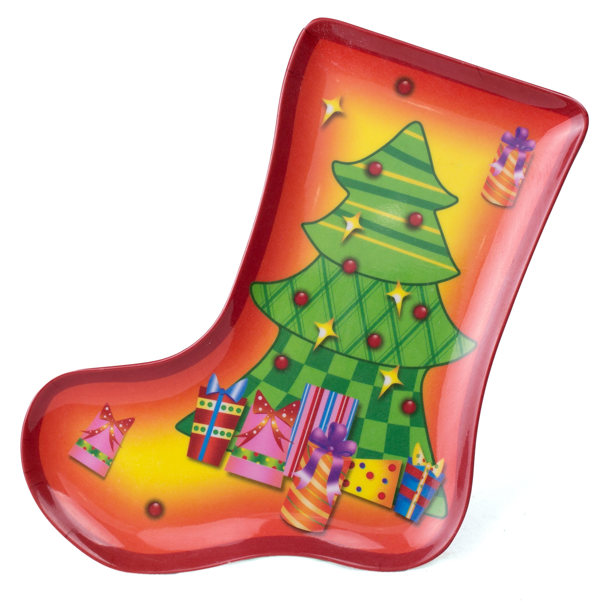 Stocking Shaped Christmas Tree Plate - Walmart.com