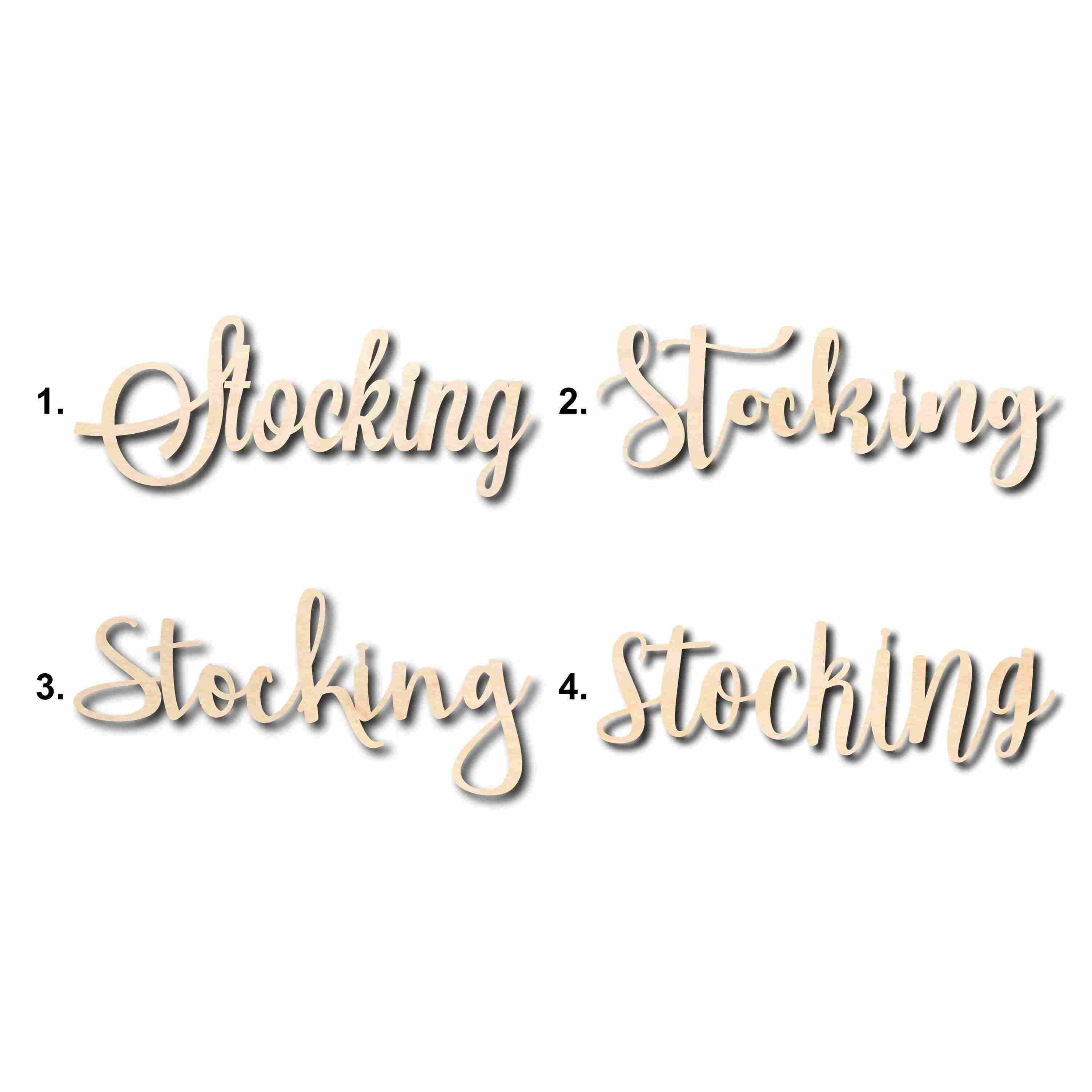 Stocking Sign Unfinished Wood Cutout Home Decor DIY Option 4- 20" Wide ...
