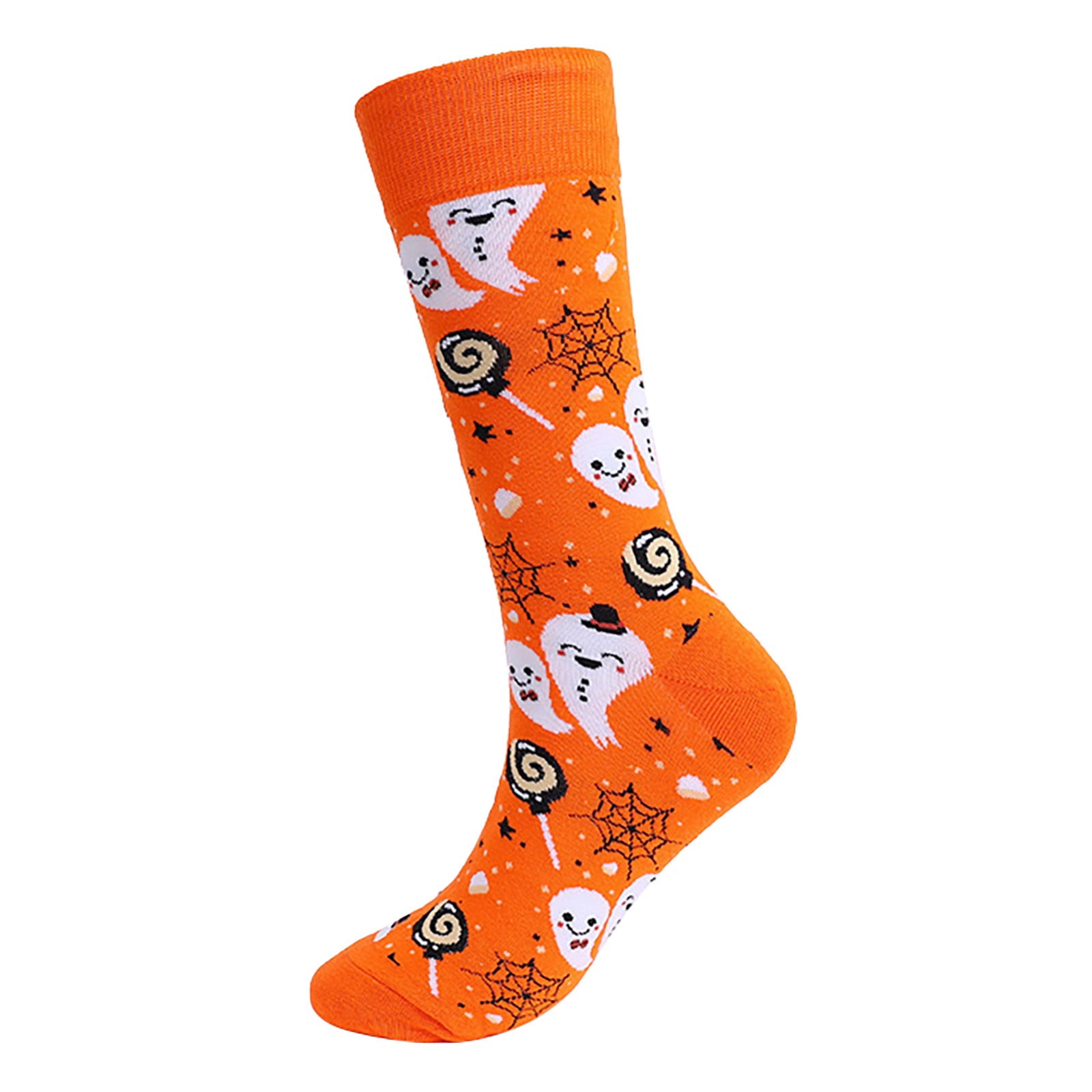 Stockings Christmas Halloween Fuzzy Novelty Halloween Pumpkin Bat Long ...