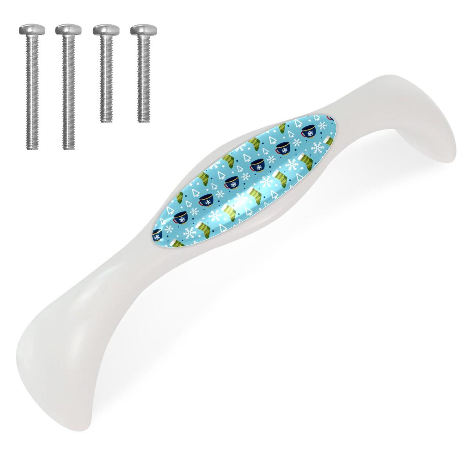 Stockings Cups Knob 4 Pack Arched Drawer Pulls Crystal Glass White ...