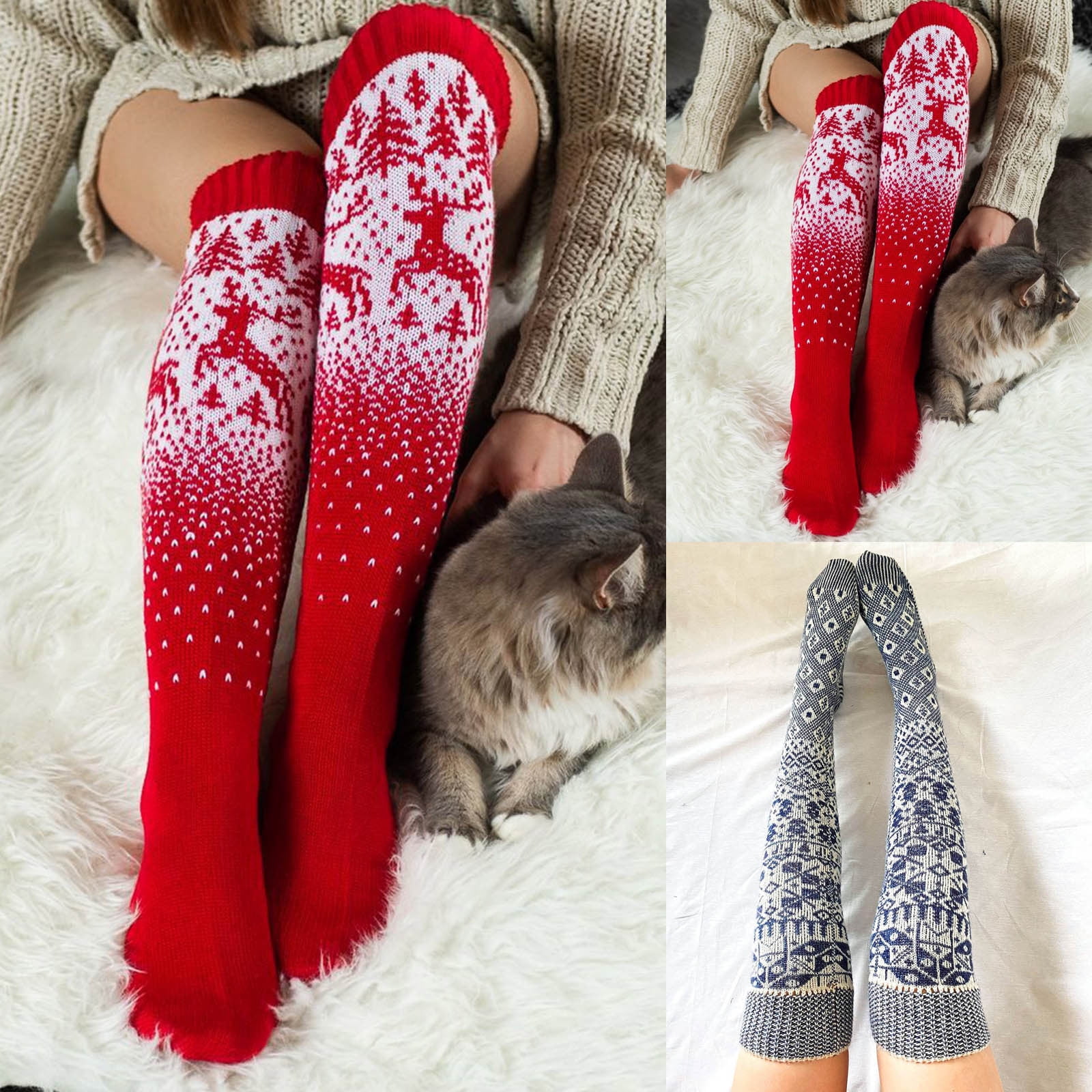 Stockings Stockings Cotton Ladies High Women Warm Socks The Girls Warm ...