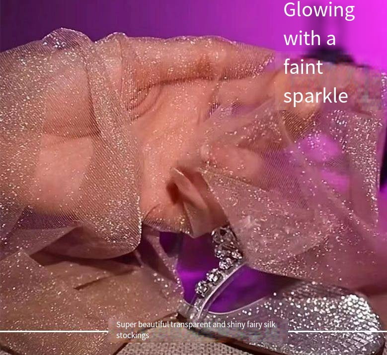 Stockings for Women Spring Summer Thin Aurora Stockings Shiny Silver ...